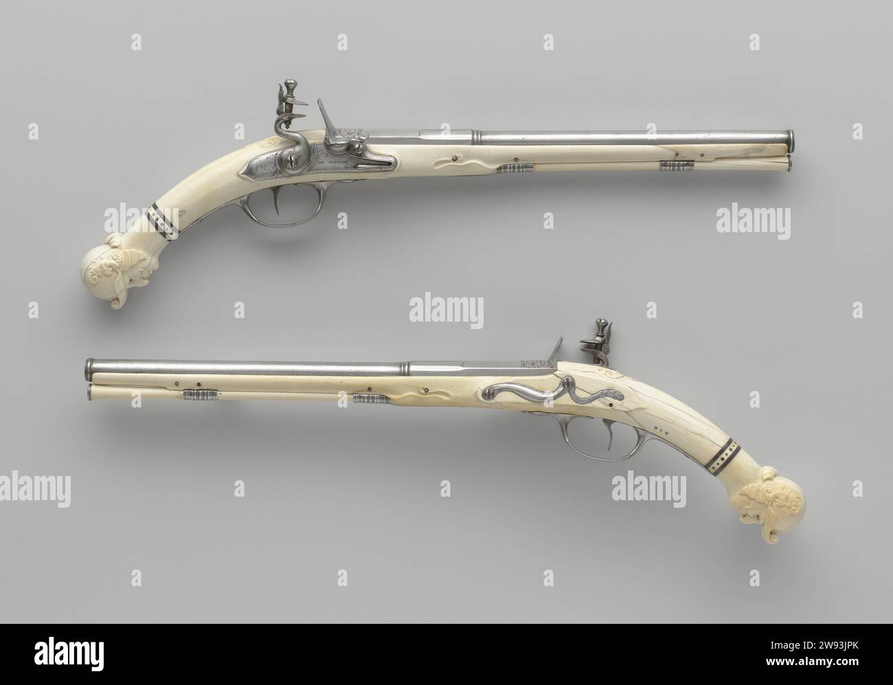Flint gun with ivory drawer, Jan Hermans, 1660 - 1665 flintlock pistol ...
