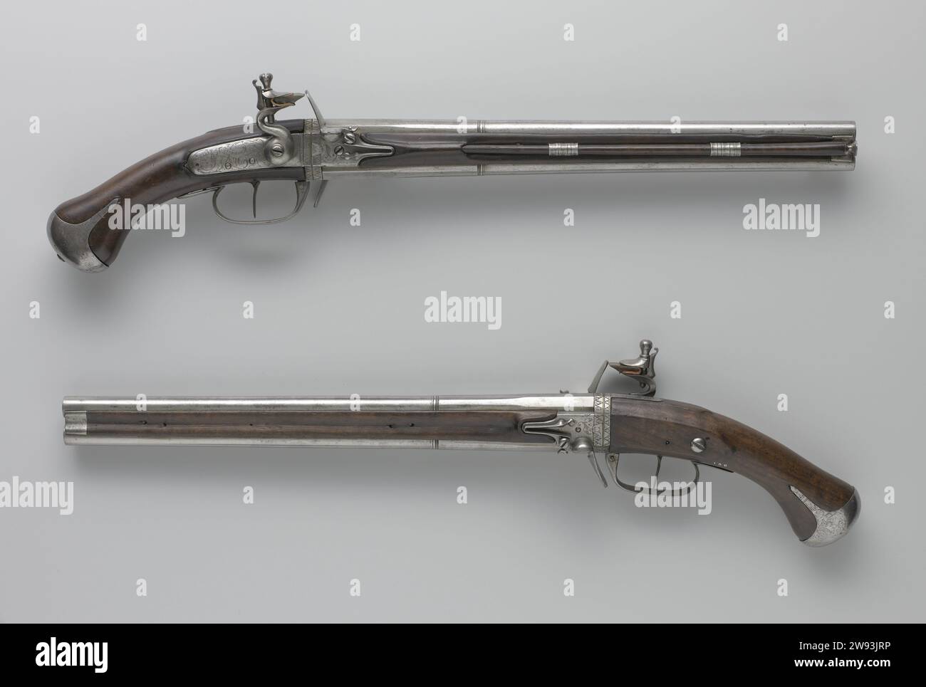 Dubbelloops flint turning gun, Egbert Tencinck, 1660 - 1665 flintlock ...