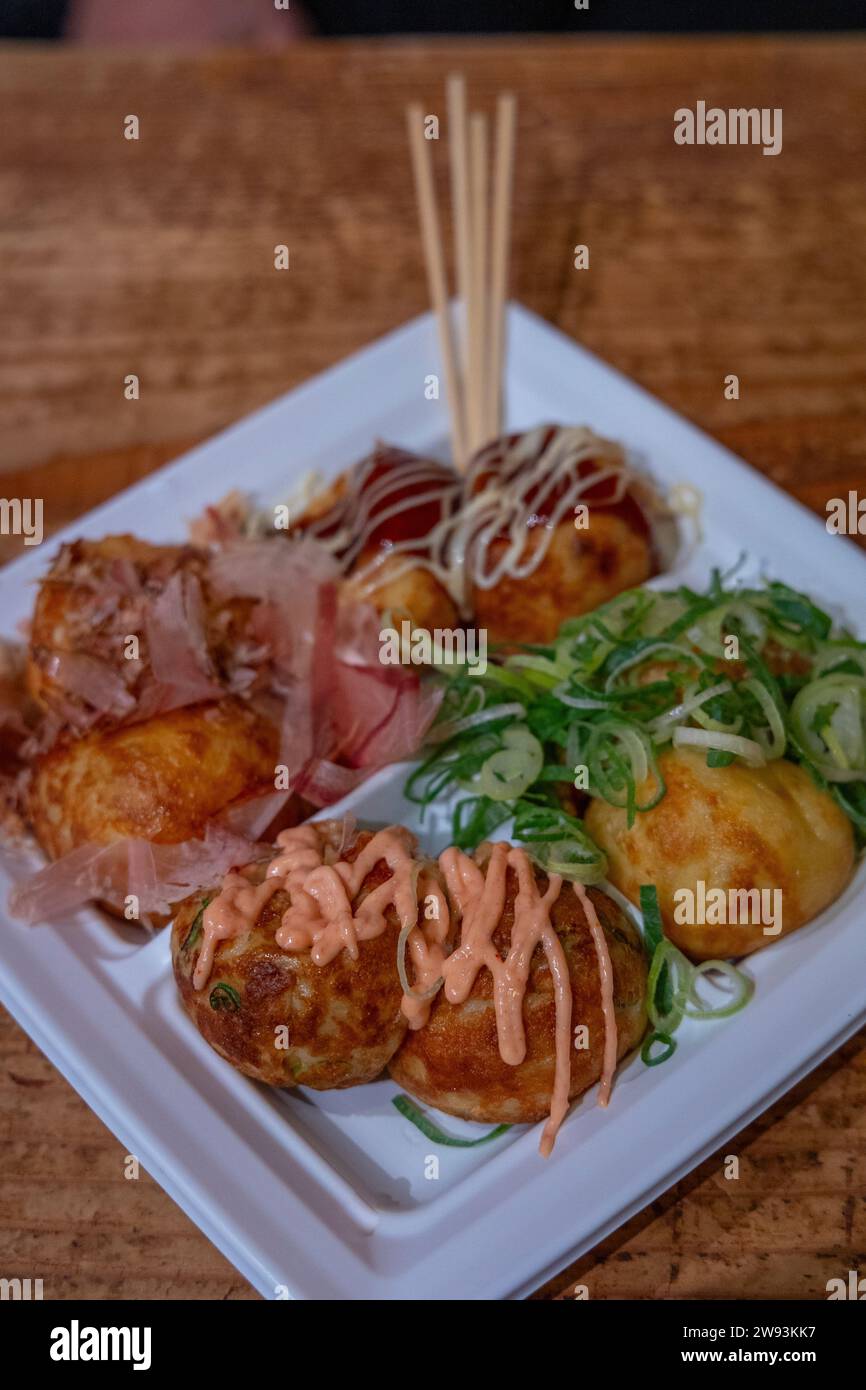 Takoyaki, Octopus Ball, Dotonbouri, Osaka, Japan Stock Photo - Alamy