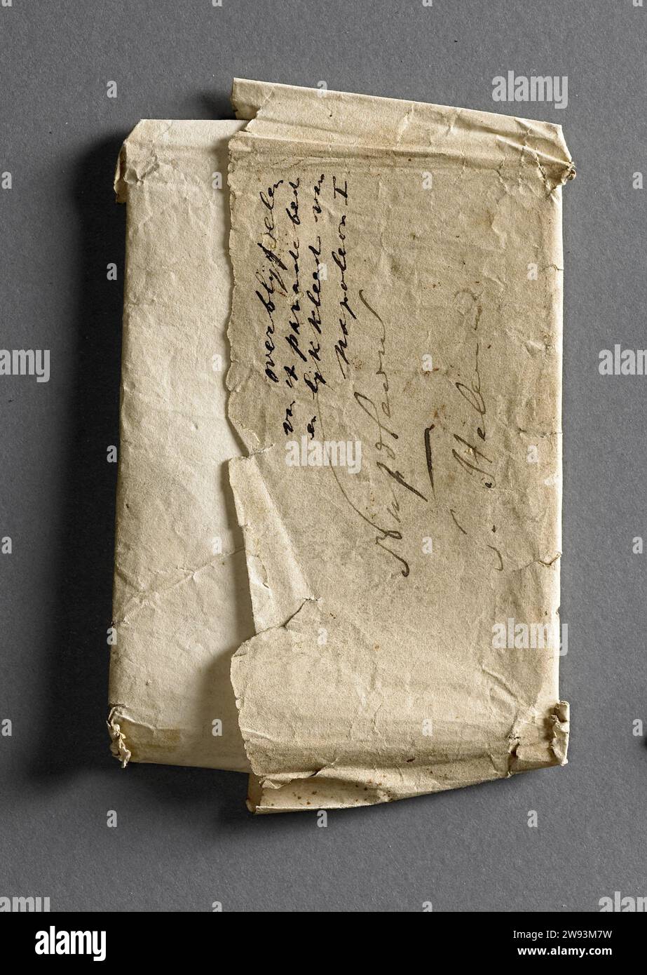 Paper with manuscript in which remains of the parade bed and funnaire ...