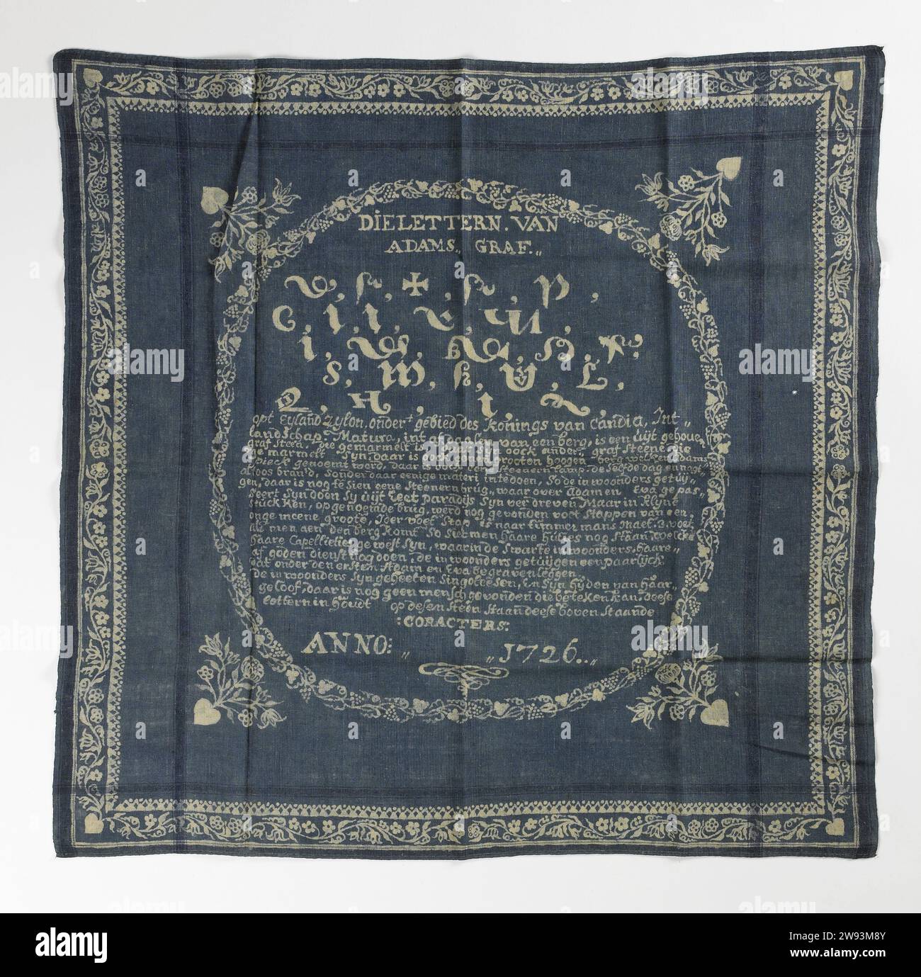 Cloth with Text about Mulkirigala (Adam's Berg) and Adam's Peak (Sri ...