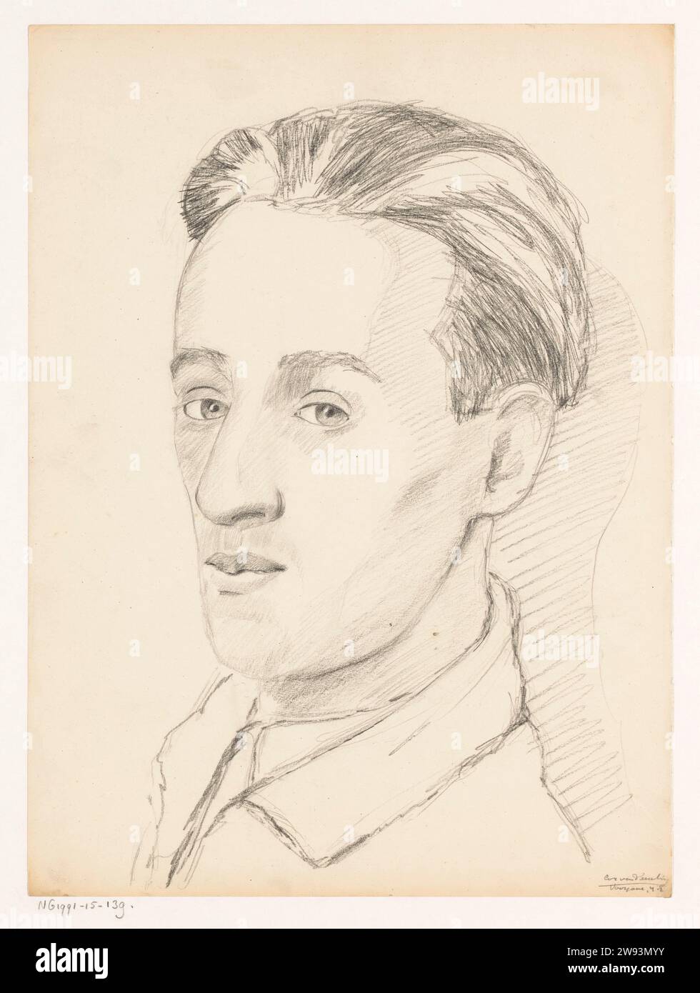 Self -portrait, spring 1942, 1942 drawing Self -portrait of Cor van ...