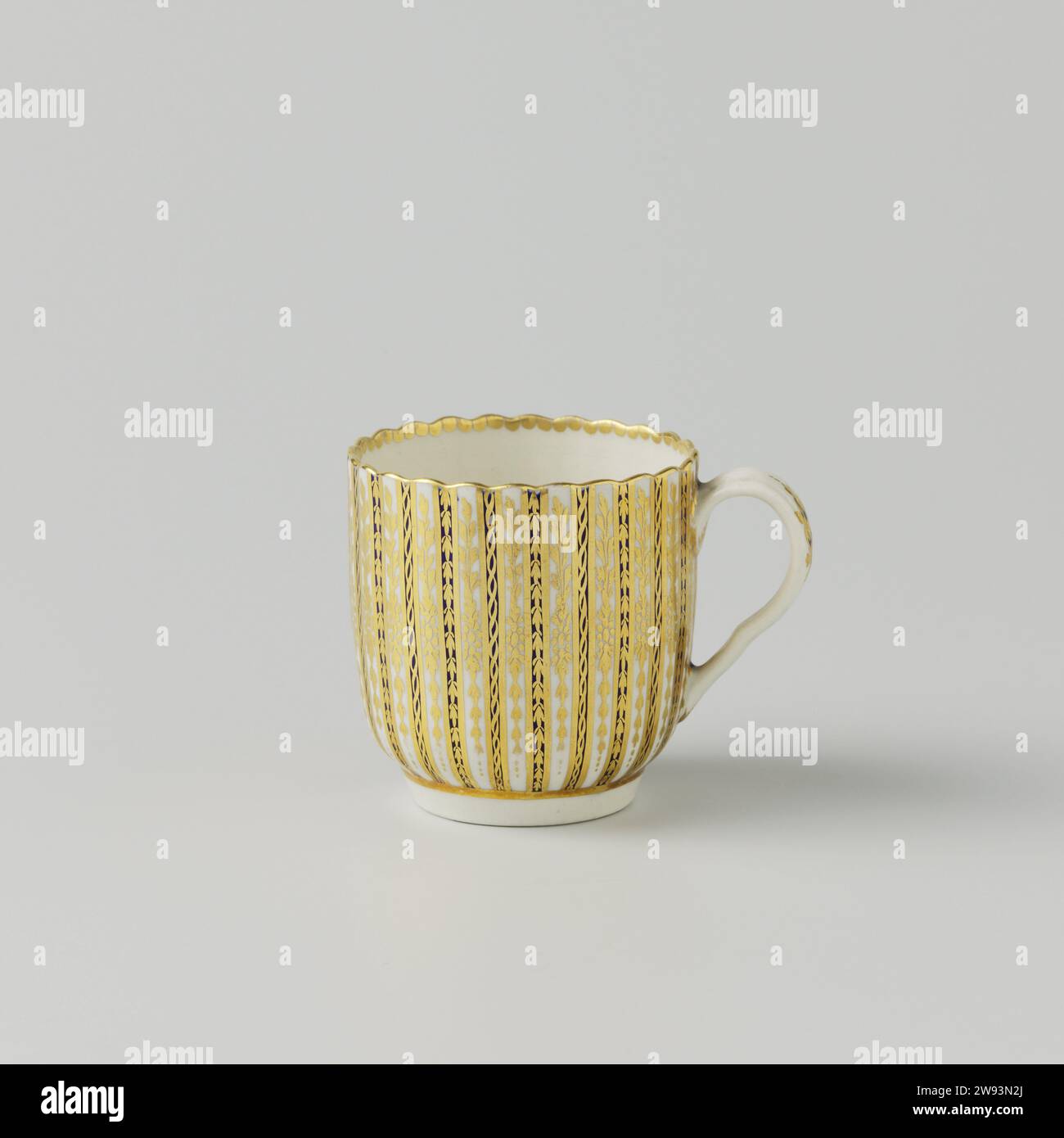 Head, the ribs alternately blue and white, separated by golden piping ...