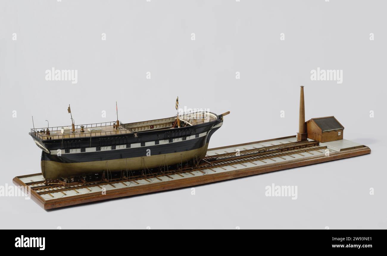 Model of a Bark, c. 1852 ship model. hull model Polychromed model of a ...