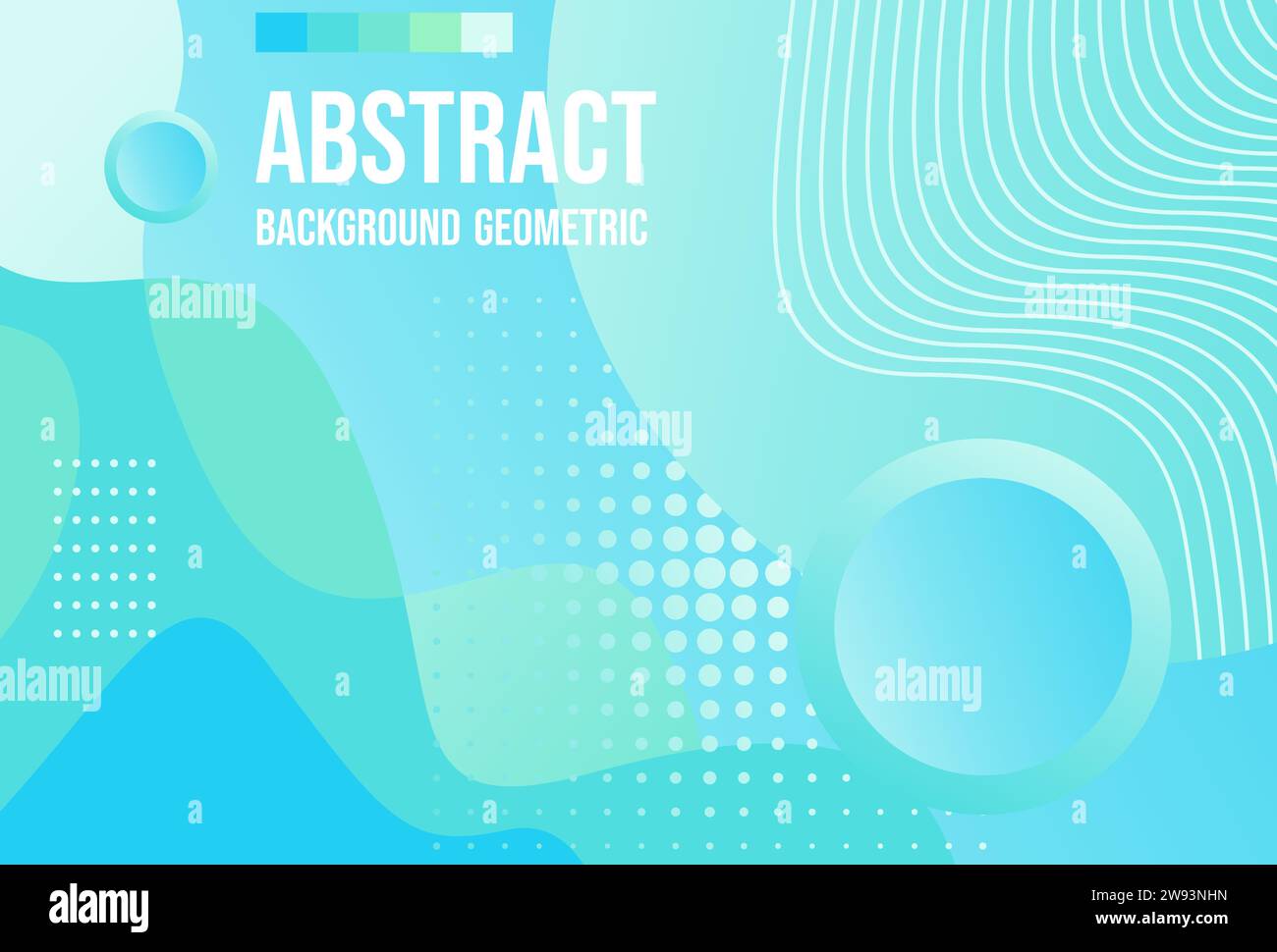 bright blue green gradation wave background with circles. abstract ...