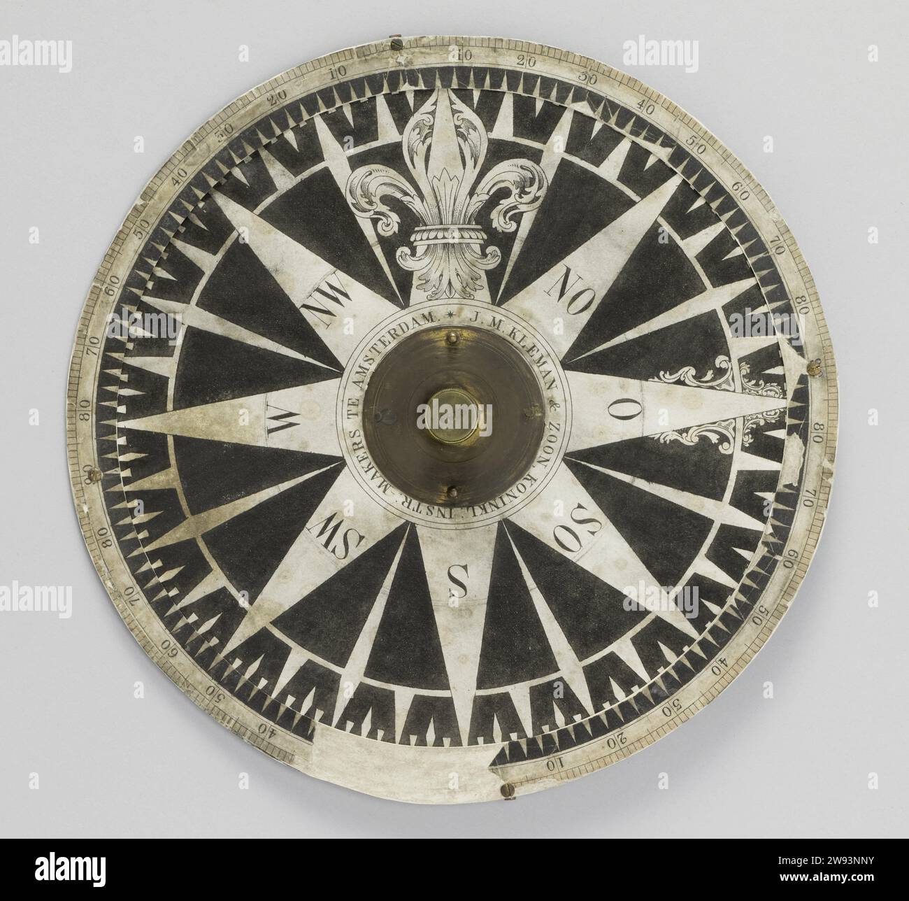 Compass Card, 1825 compass card The rose has a brass cap in the middle ...