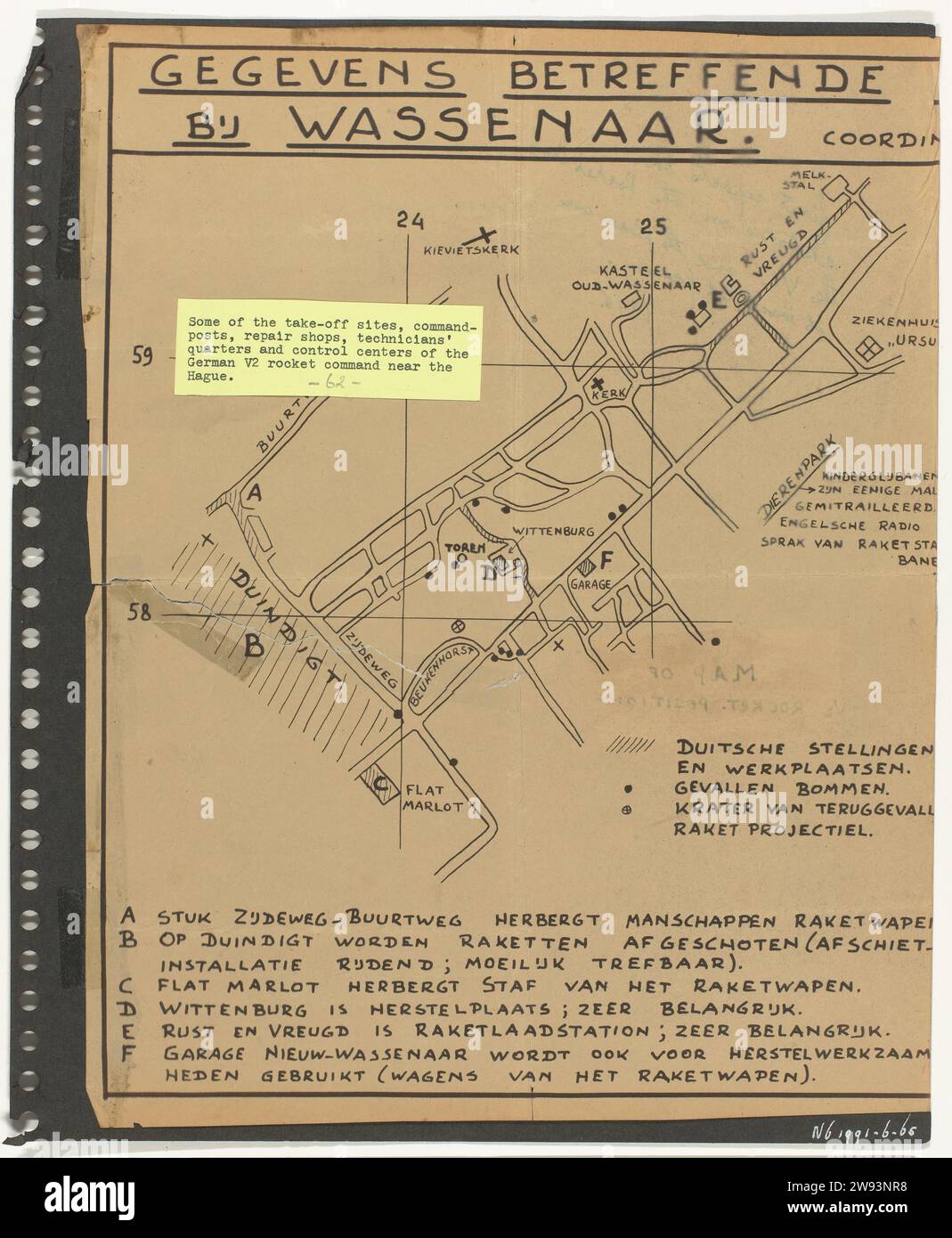 Launch place V2, 1944 - 1945 photograph Map of the launch site of V2 ...