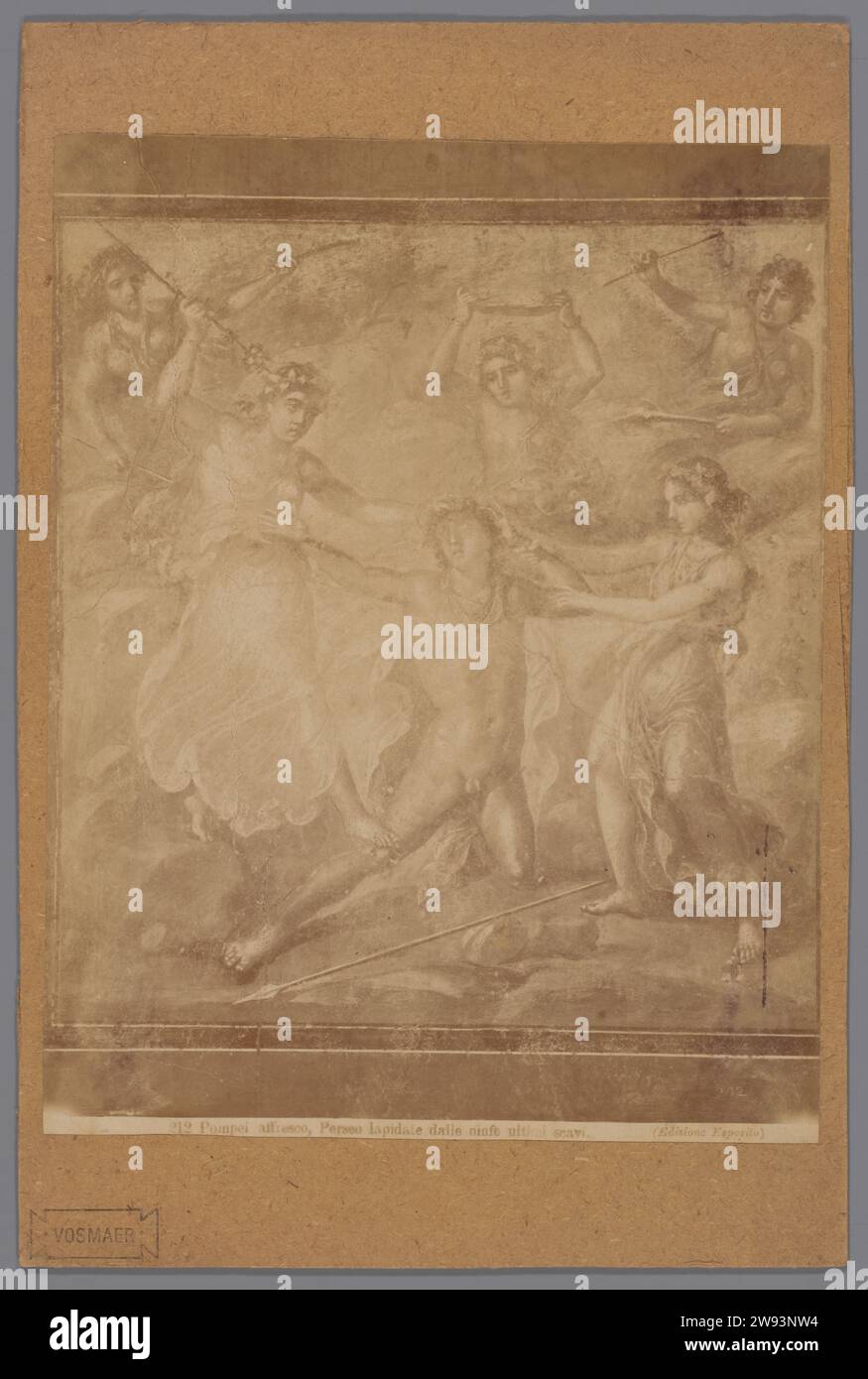 Photo production of a fresco of the tear -up of Pentheus by Agauè and ...