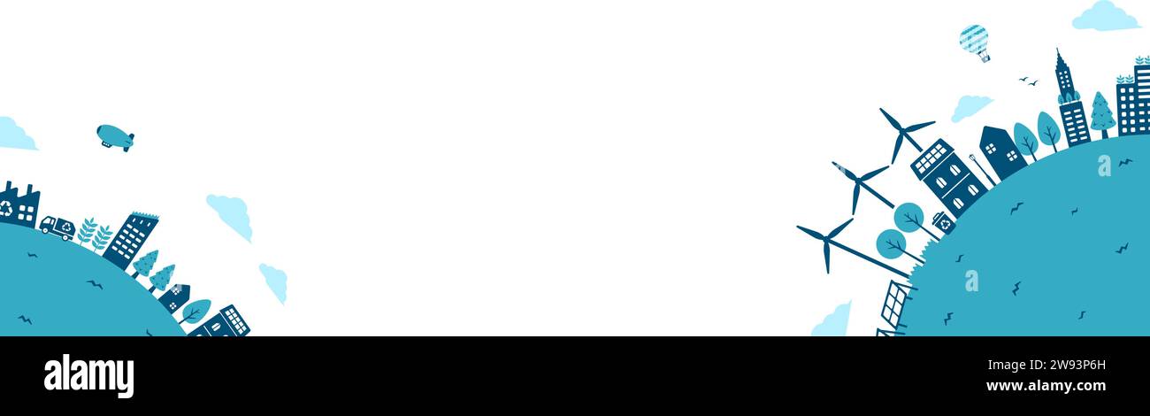 Ecology motif vector illustration for footer design ( SDGs, nature ...