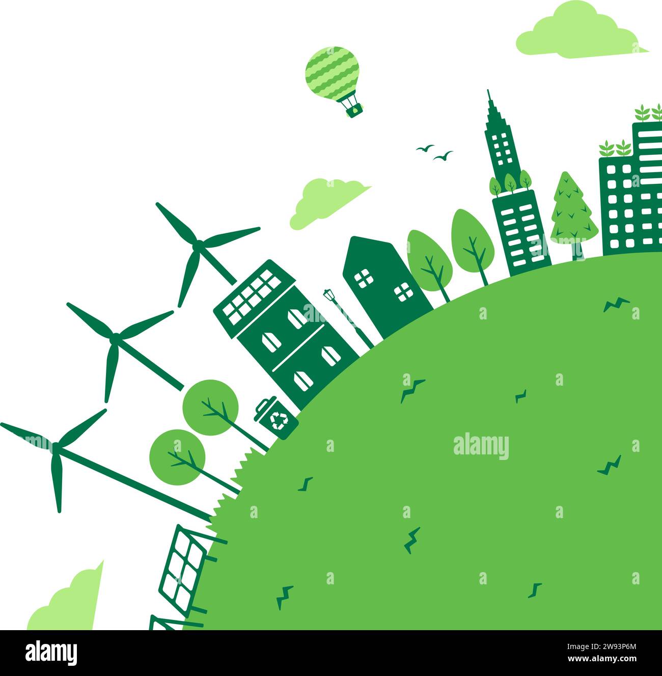 Ecology motif vector illustration for corner design ( SDGs, nature ...