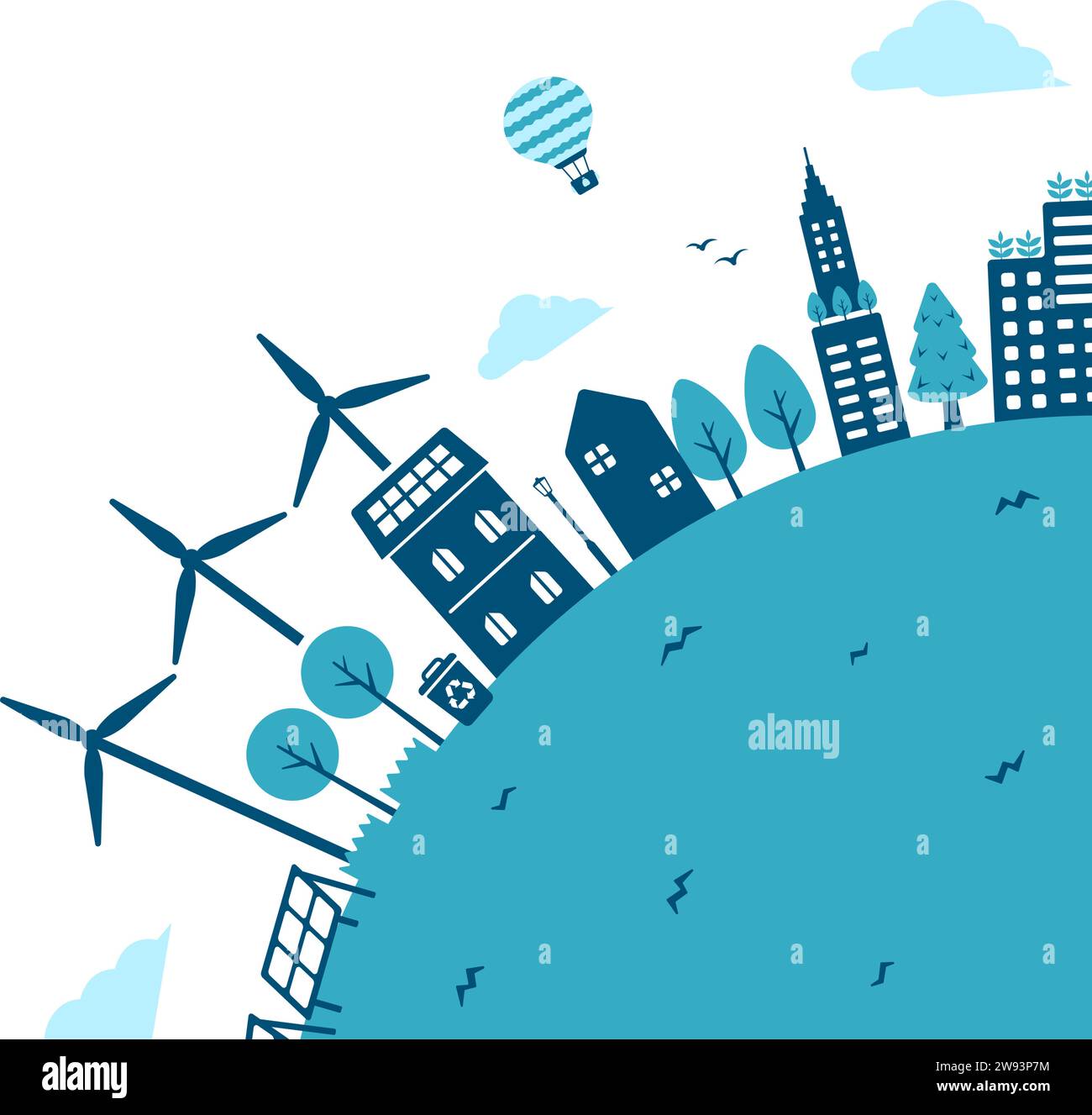 Ecology motif vector illustration for corner design ( SDGs, nature ...