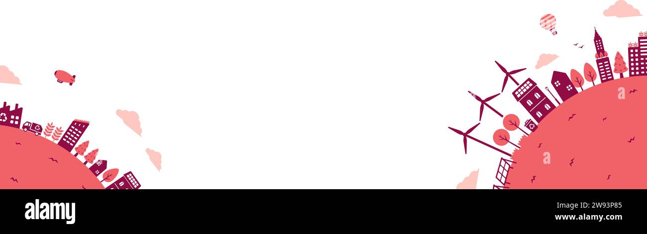 Ecology motif vector illustration for footer design ( SDGs, nature ...