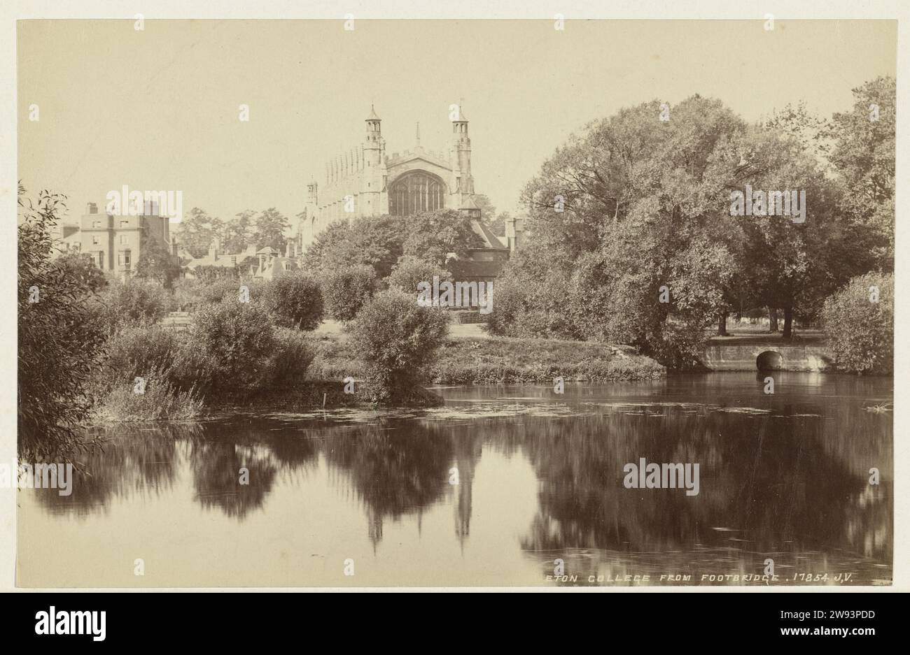 View of Eton College near Windsor, England, James Valentine, 1851 ...