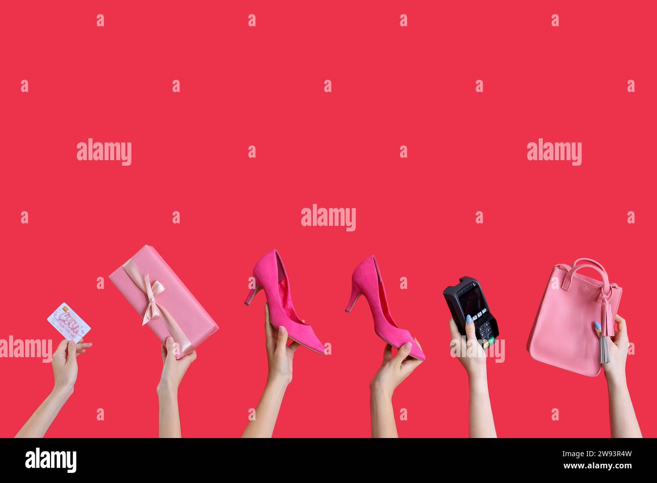 Woman holding shoes and credit card hi-res stock photography and images ...