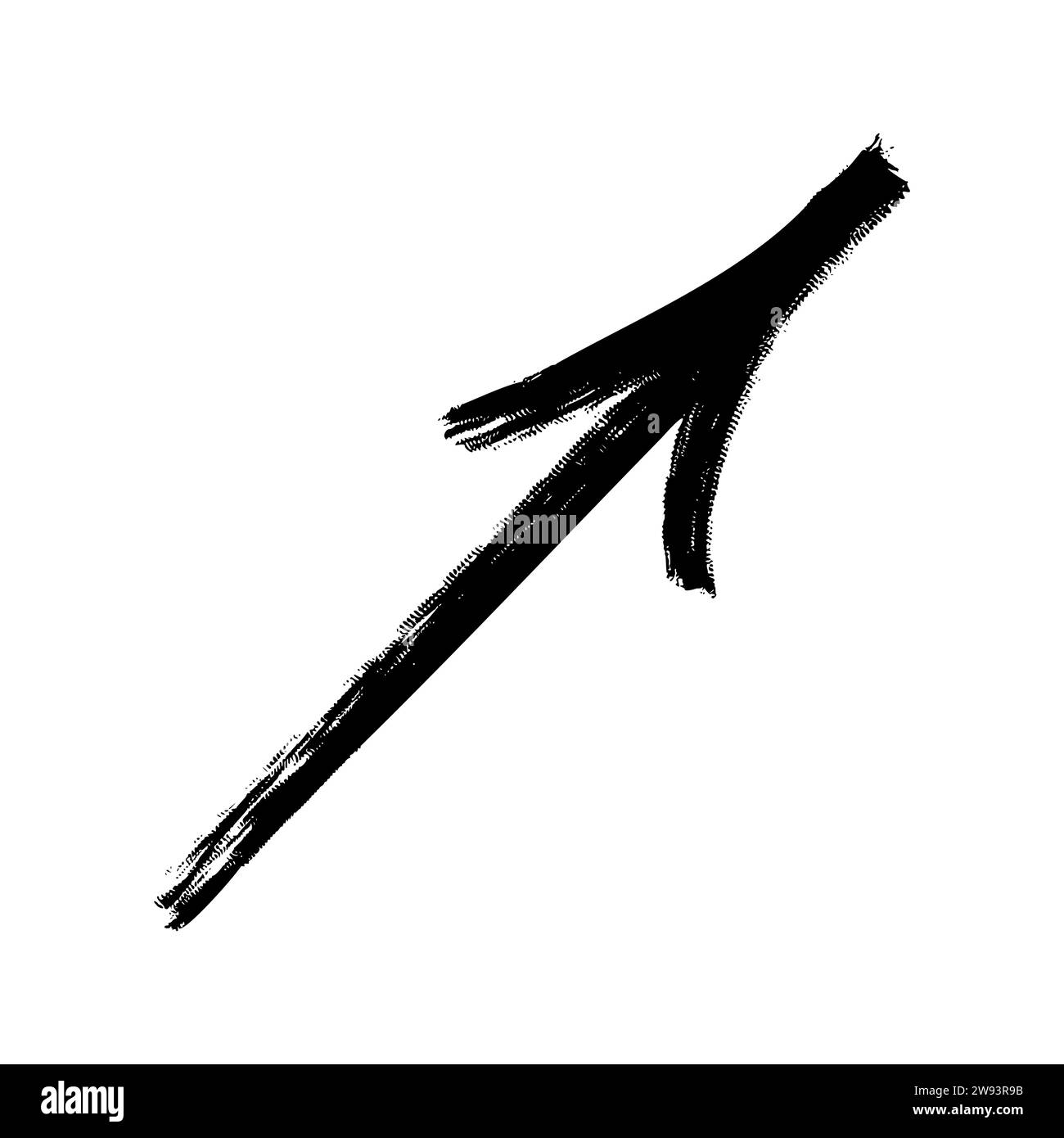 Grunge arrow. Brush painted arrow with marker texture. Vector illustration isolated in white ...