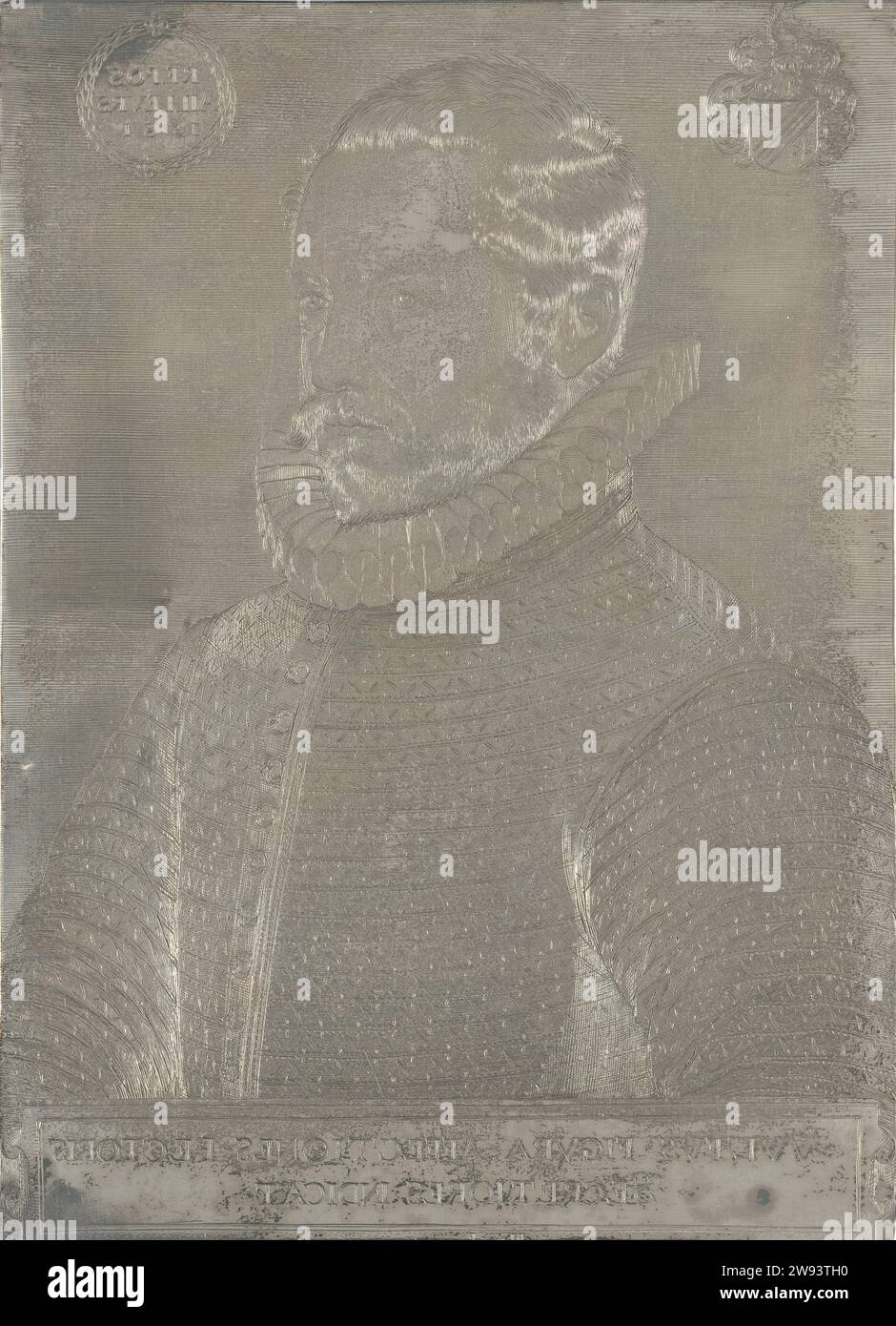 Portrait of Philip van Marnix van Sint-Aldegonde, 1581 Silver plate ...