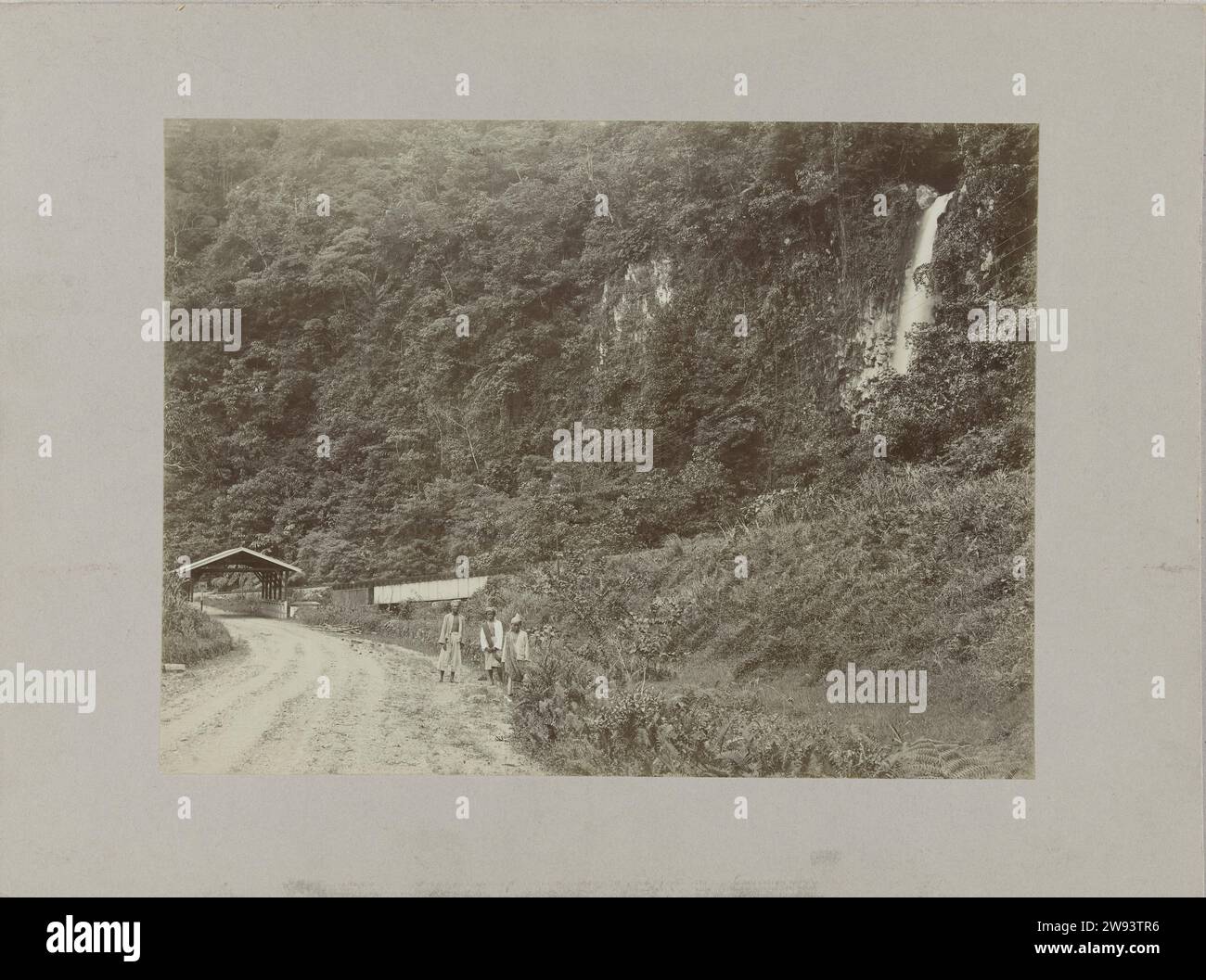 Anei gorge with a cogwheel track and a waterfall in the Pandangse ...