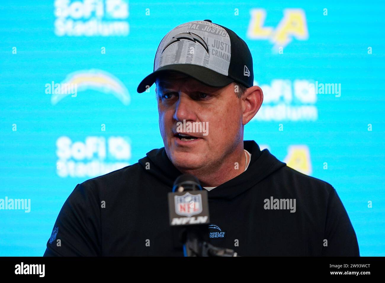 Los Angeles Chargers interim head coach Giff Smith answers questions ...