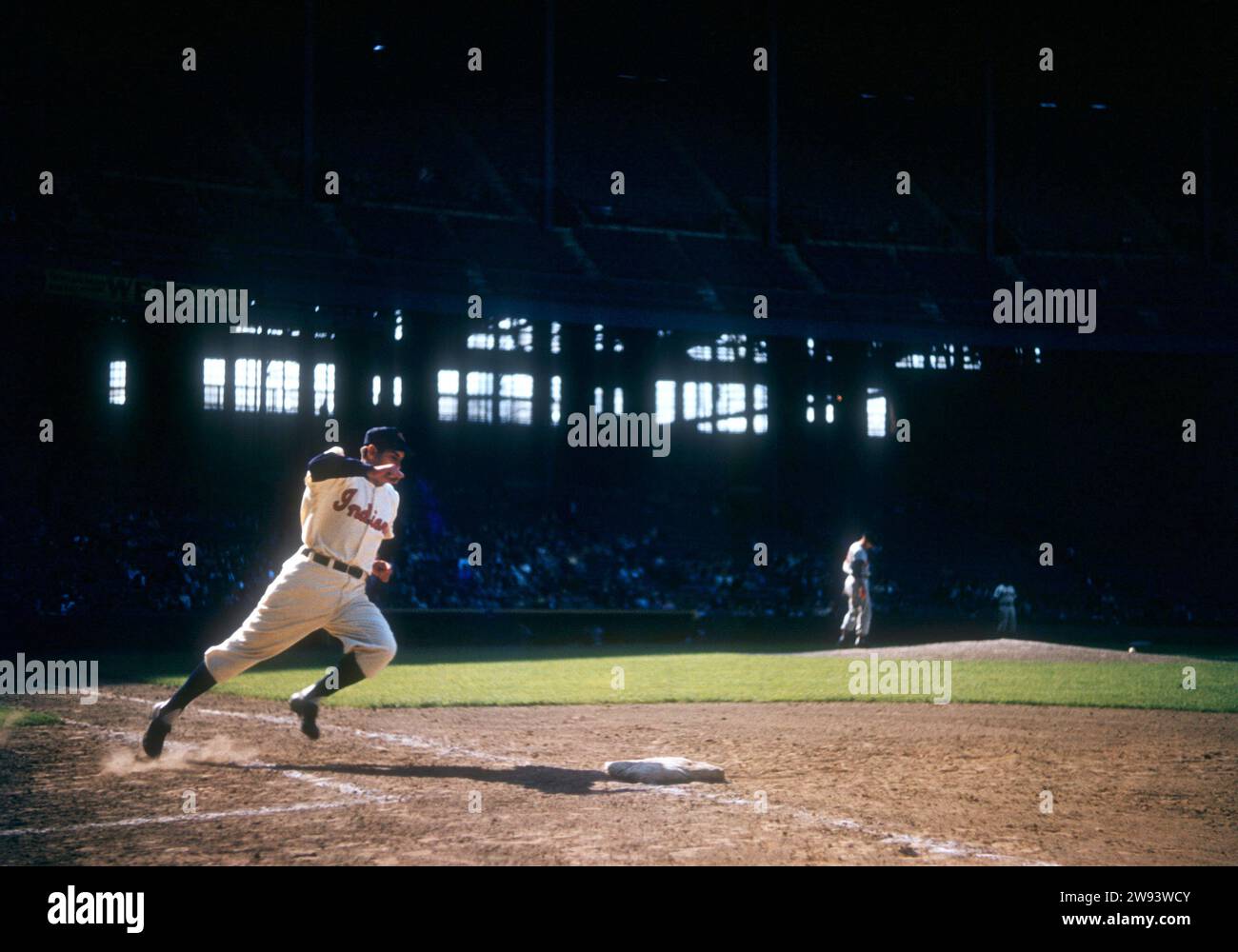 CLEVELAND, OH - MAY 26: Sam Dente #36 of the Cleveland Indians rounds ...