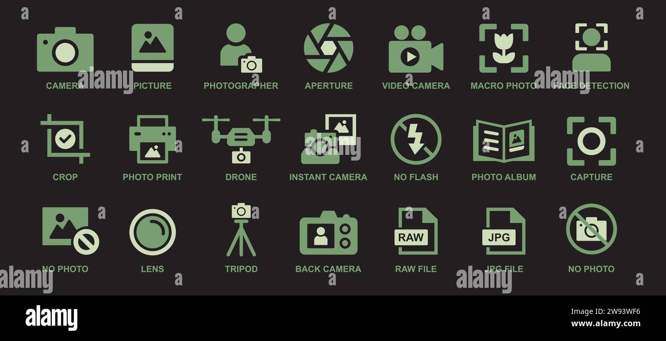 photography icon set. photography icon pack vector illustration Stock Vector Image & Art - Alamy