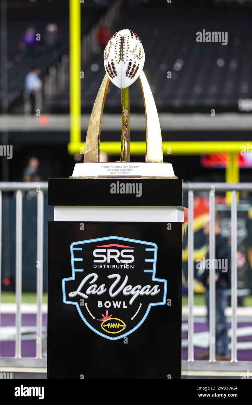 Las Vegas, NV, USA. 23rd Dec, 2023. The Rossi Ralenkotter Trophy waits ...
