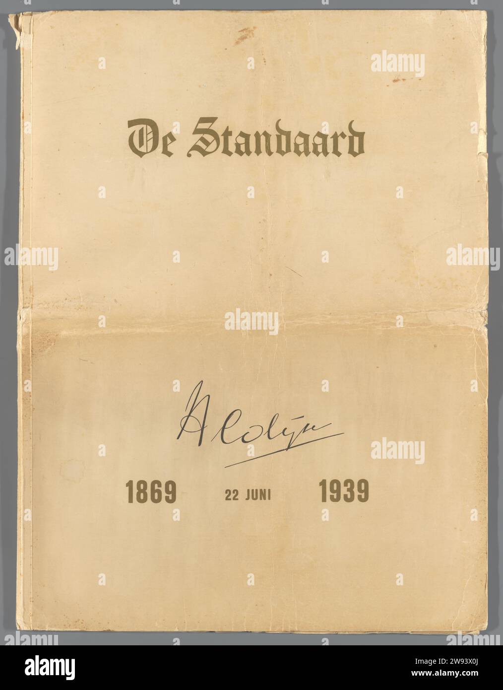 Dr. H. Colijn 70 years in De Standaard: Extra number 22 June 1939, 1939 ...