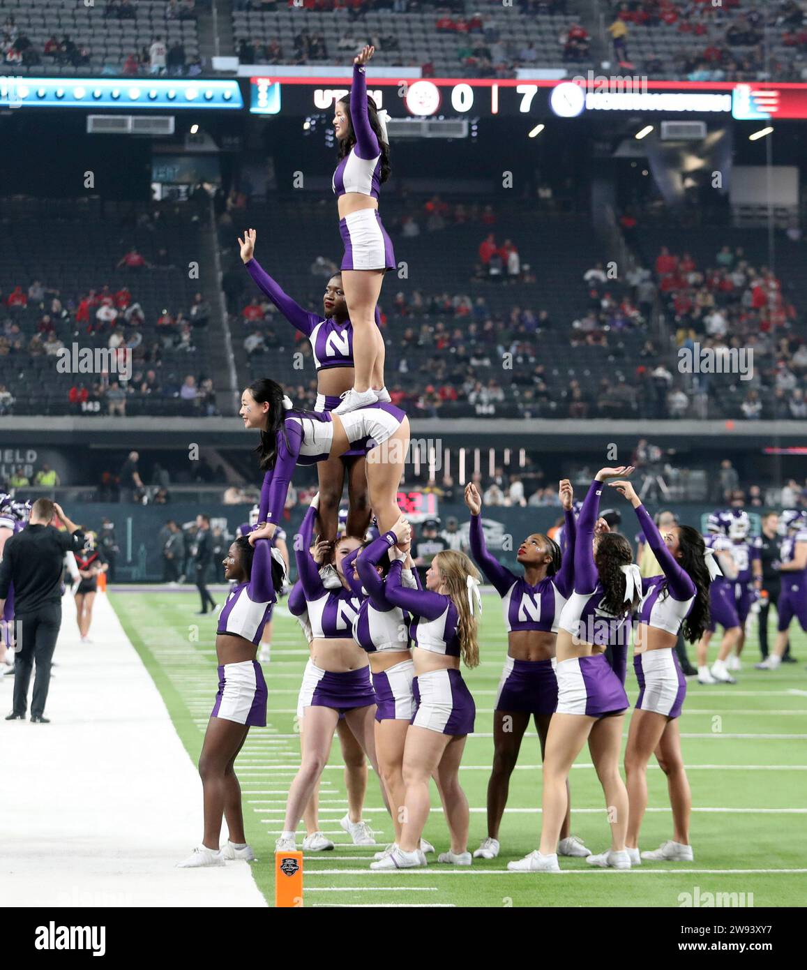 December 23, 2023 - Northwestern Wildcats cheerleaders during the Las Vegas Bowl game between ...