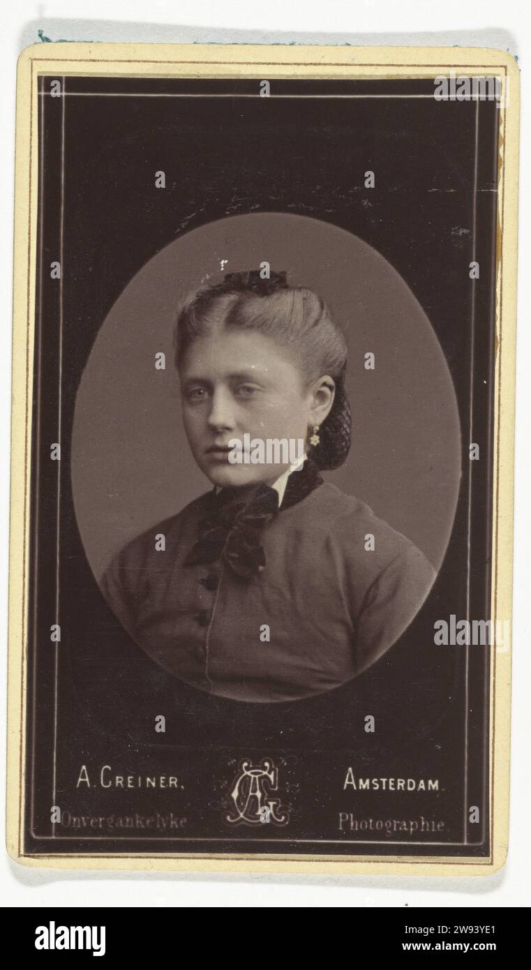 Portrait of a young woman, 1870 - 1890 Photograph. visit card Studio ...