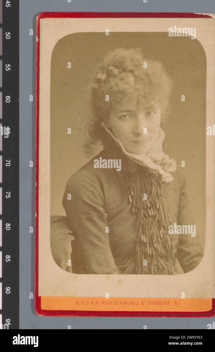 Portrait of Sarah Bernhardt, c. 1870 - c. 1900 Photograph. visit card France paper. photographic ...