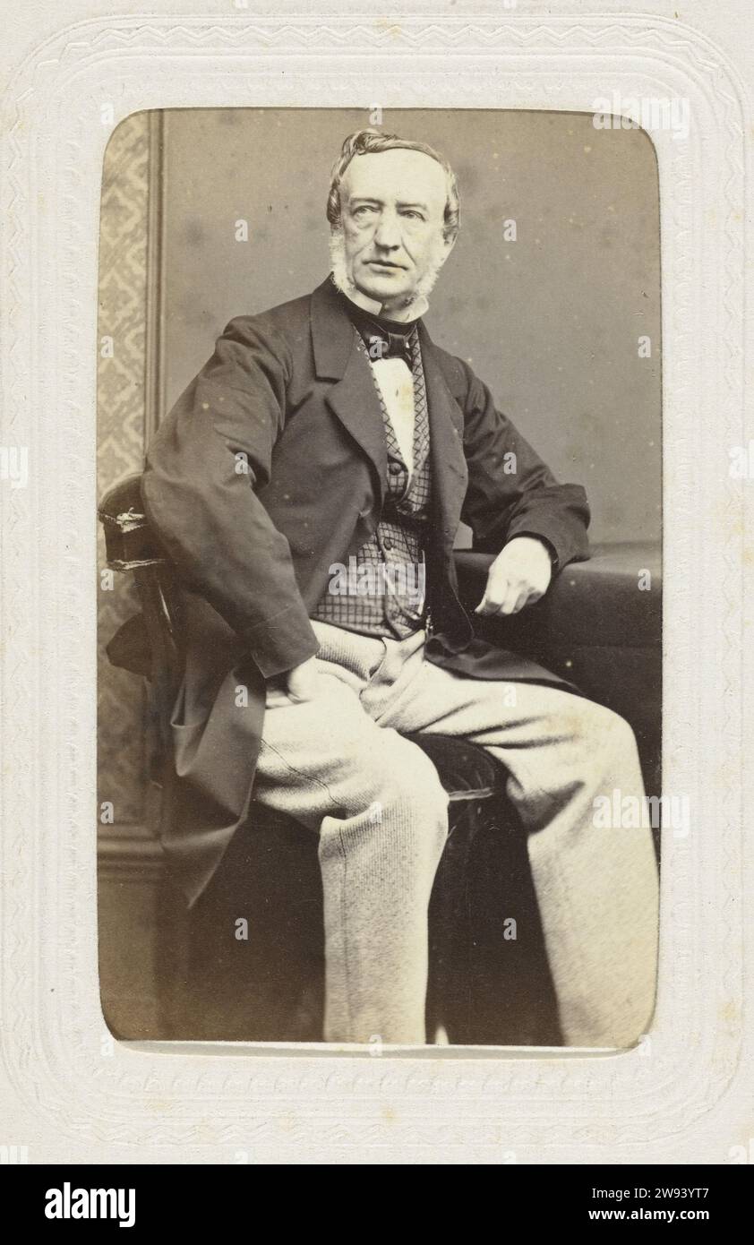 Portrait of Albert van Geuns, c. 1863 - c. 1870 visit card Studio ...
