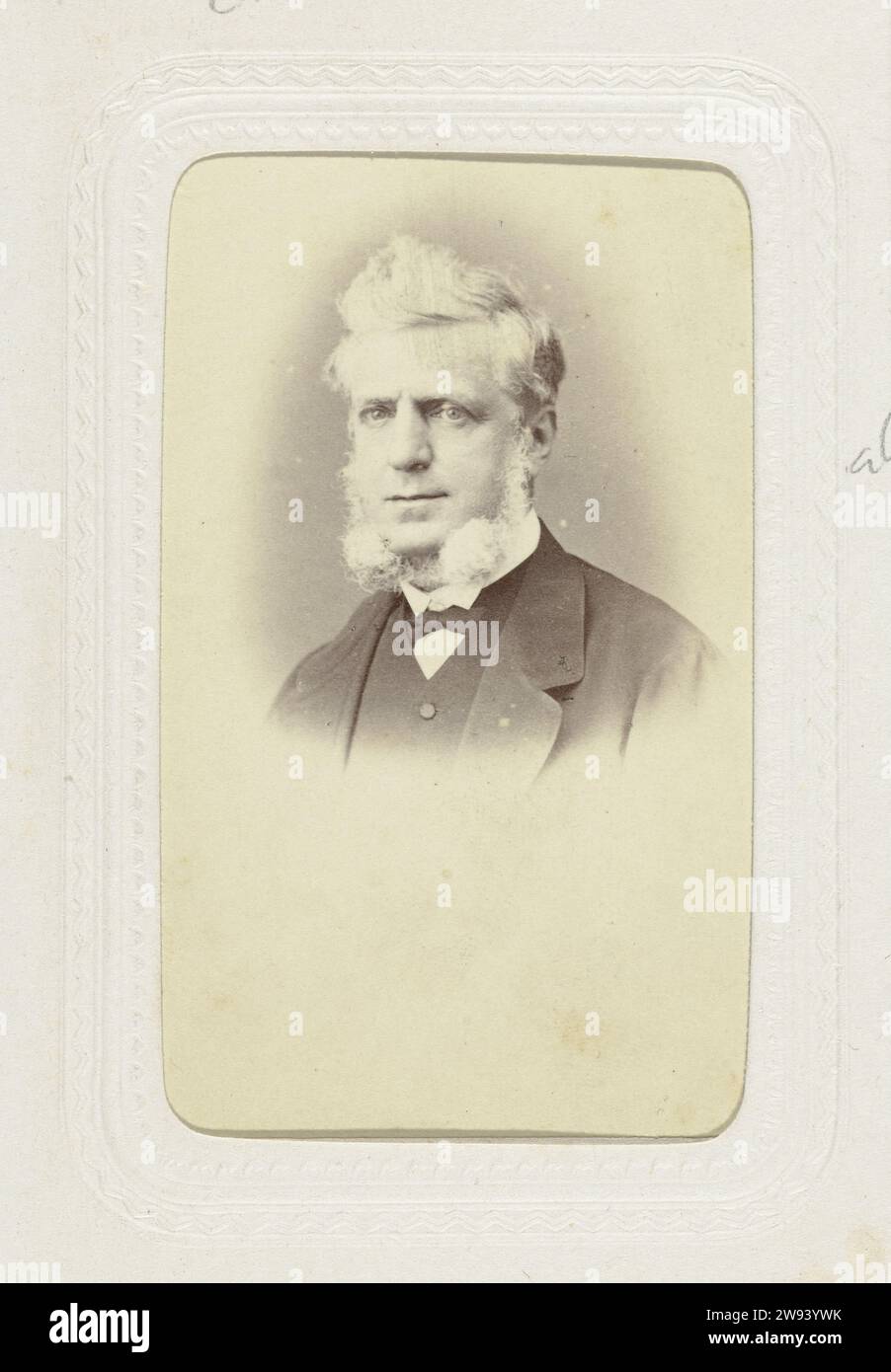 Portrait of Prof. dr. Dr. Jan van Geuns, c. 1863 - c. 1866 visit card ...