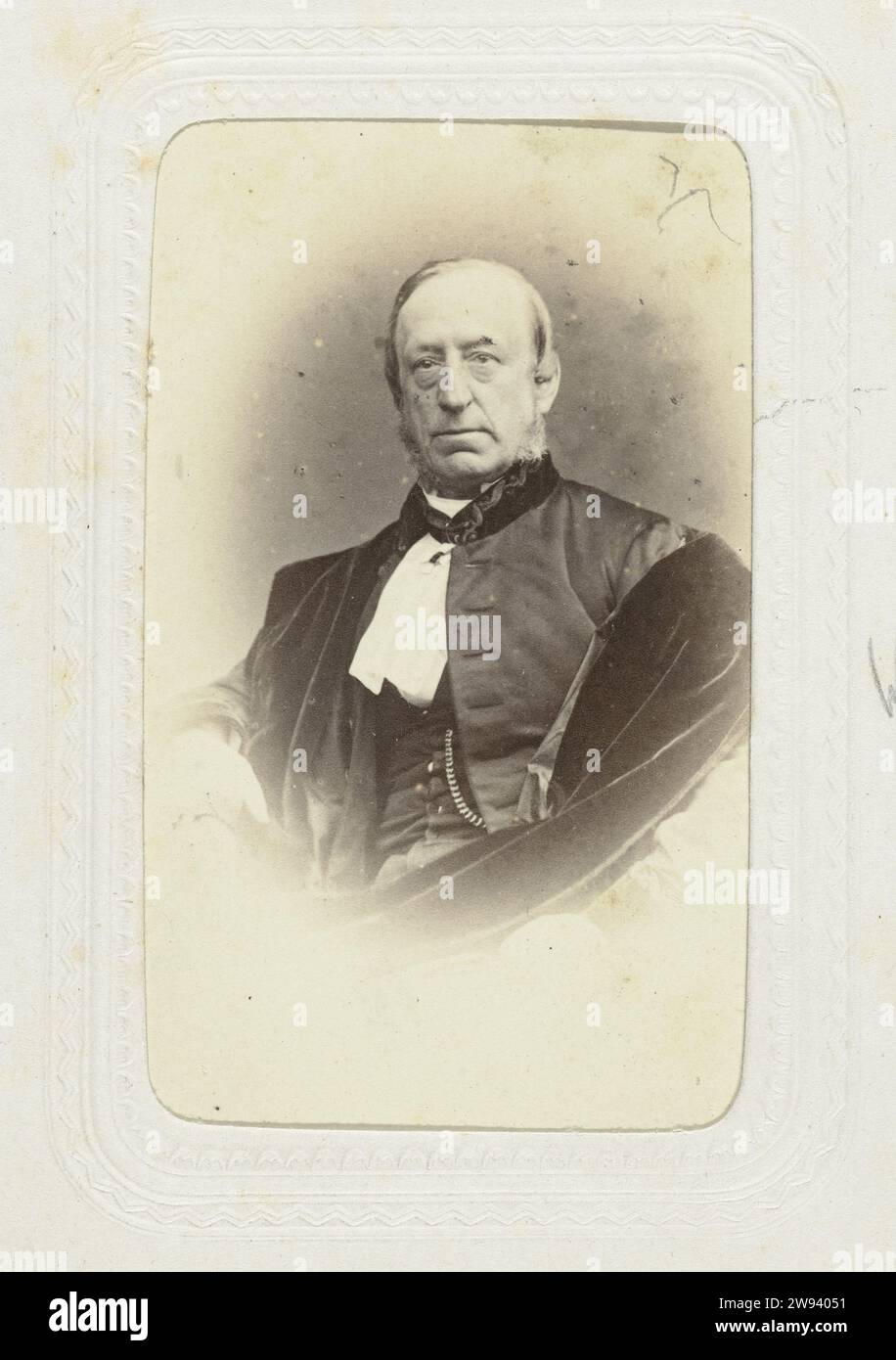 Studio portrait of Jan van Geuns in Toga, c. 1863 - c. 1866 visit card ...