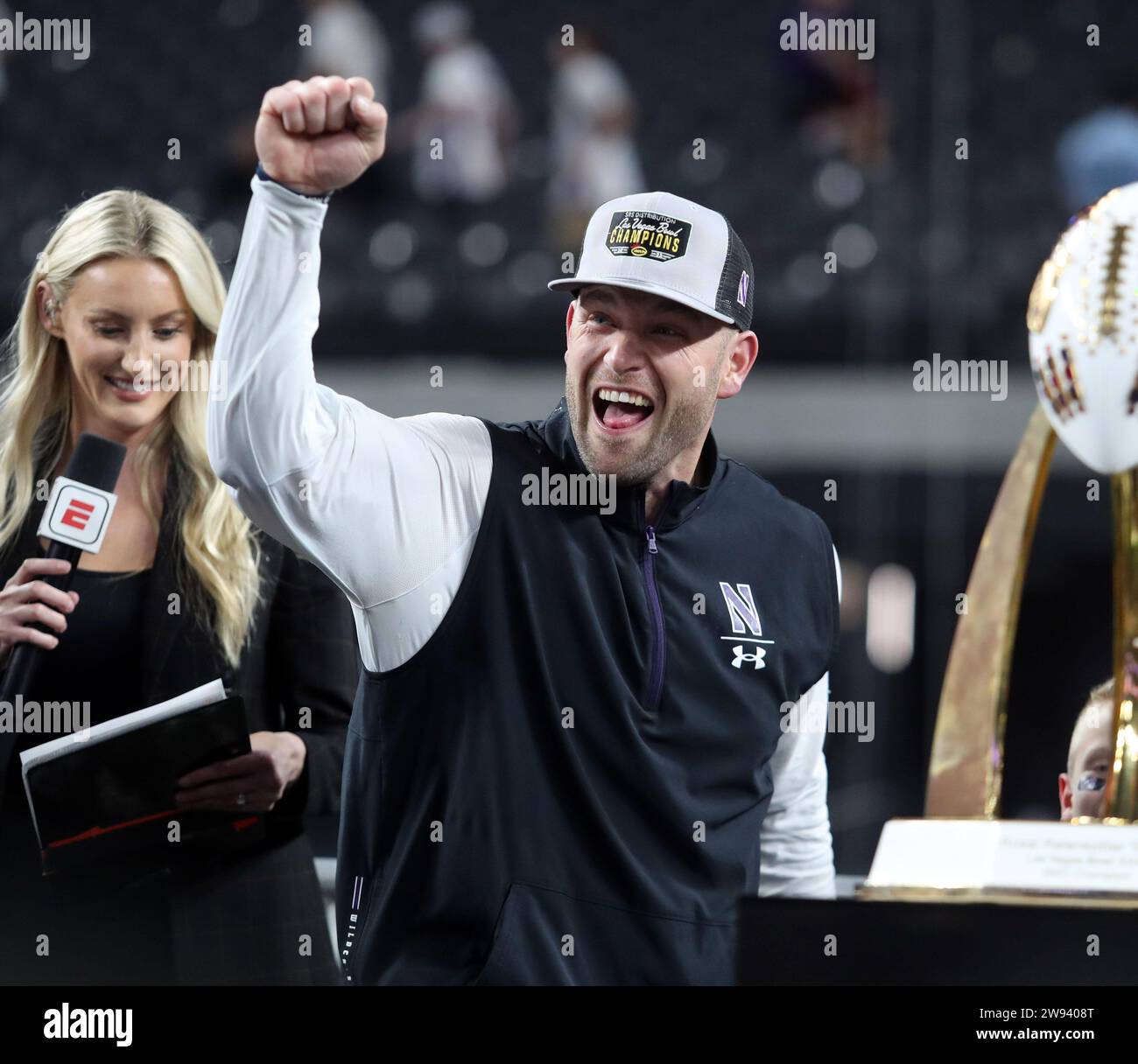 December 23, 2023 - Northwestern Wildcats head coach David Braun ...