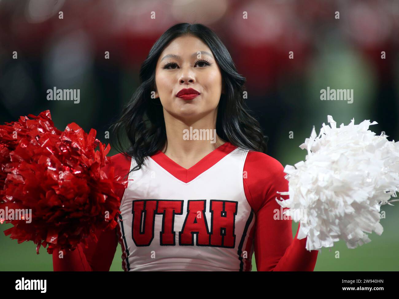 December 23, 2023 - A Utah Utes cheerleader during the Las Vegas Bowl ...
