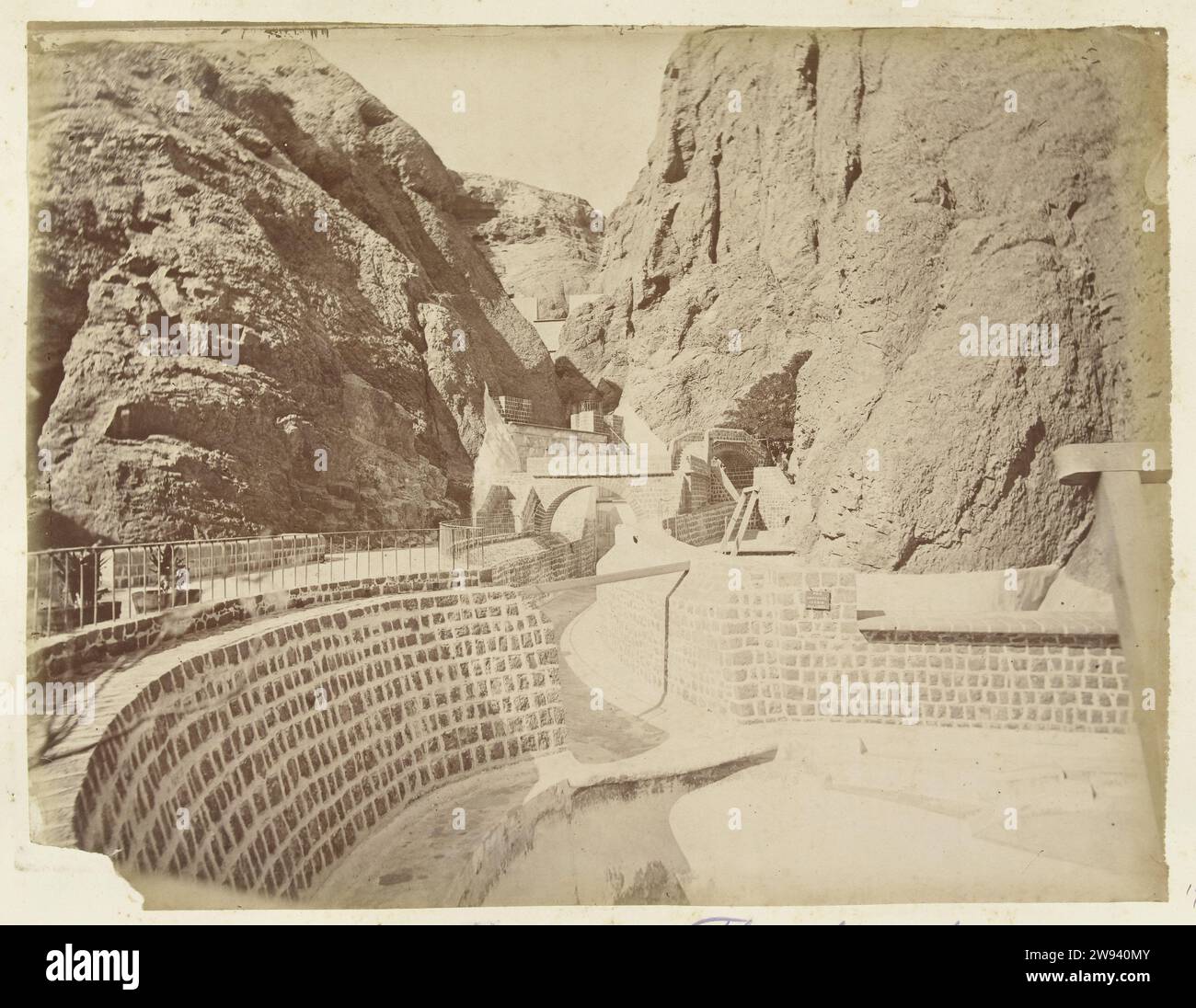Water basins in the mountainous landscape in Aden, c. 1890 - c. 1910 ...