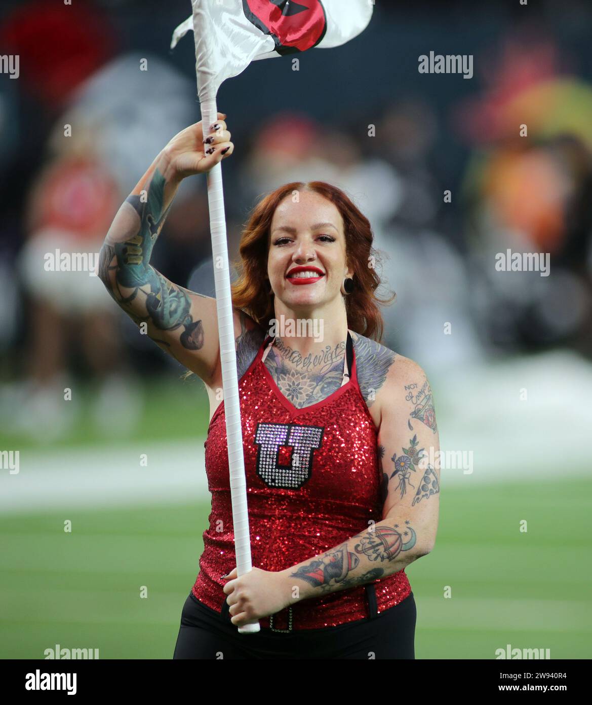 December 23, 2023 - A Utah Utes cheerleader during the Las Vegas Bowl ...