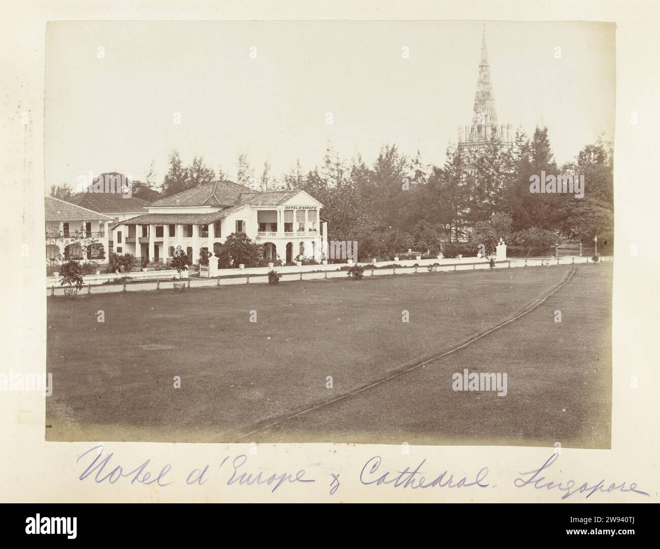 View of the Hotel D'Europe and Sint Andrews Cathedral of Singapore ...