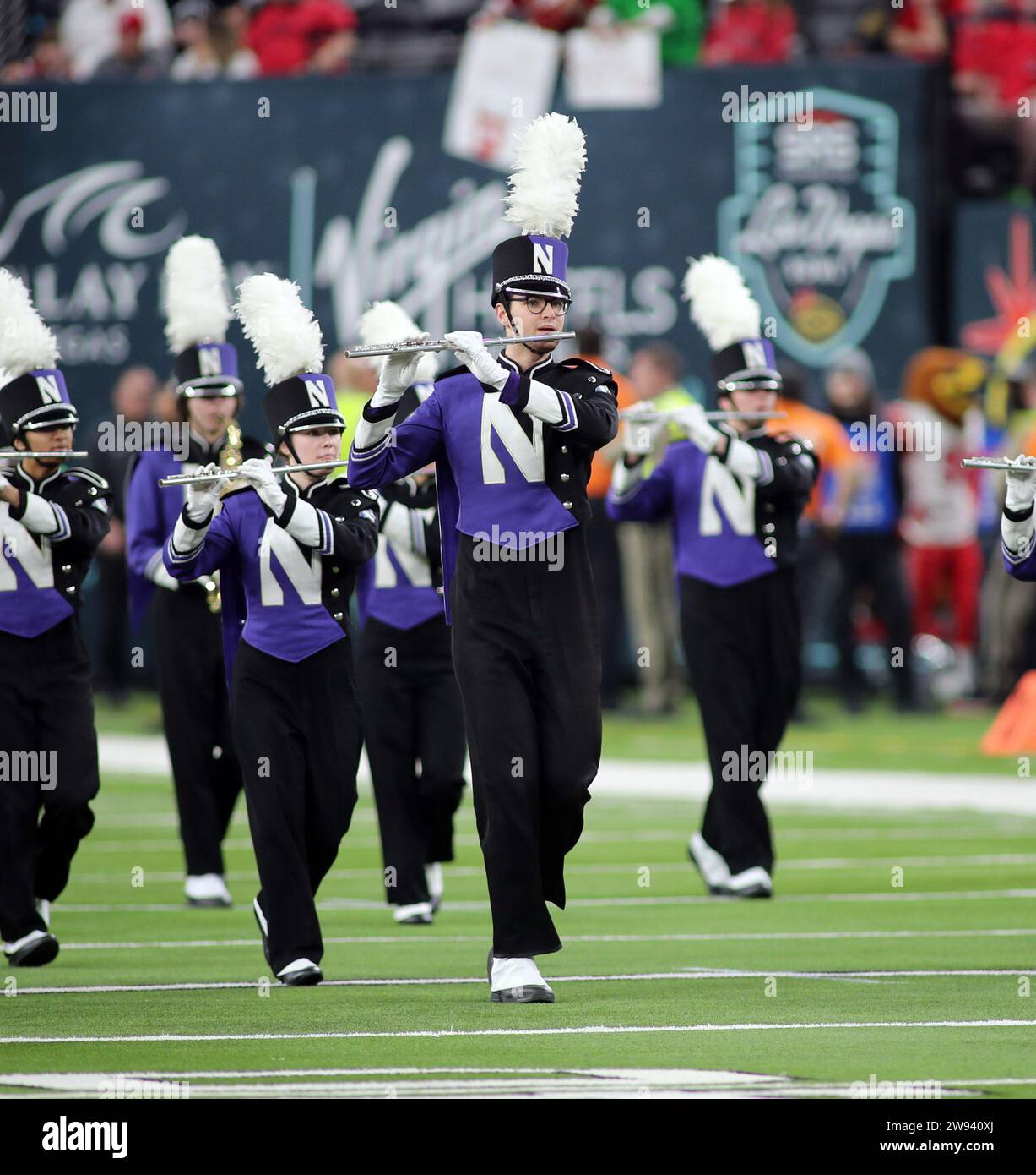 December 23, 2023 - Northwestern Wildcats marching band during the Las ...