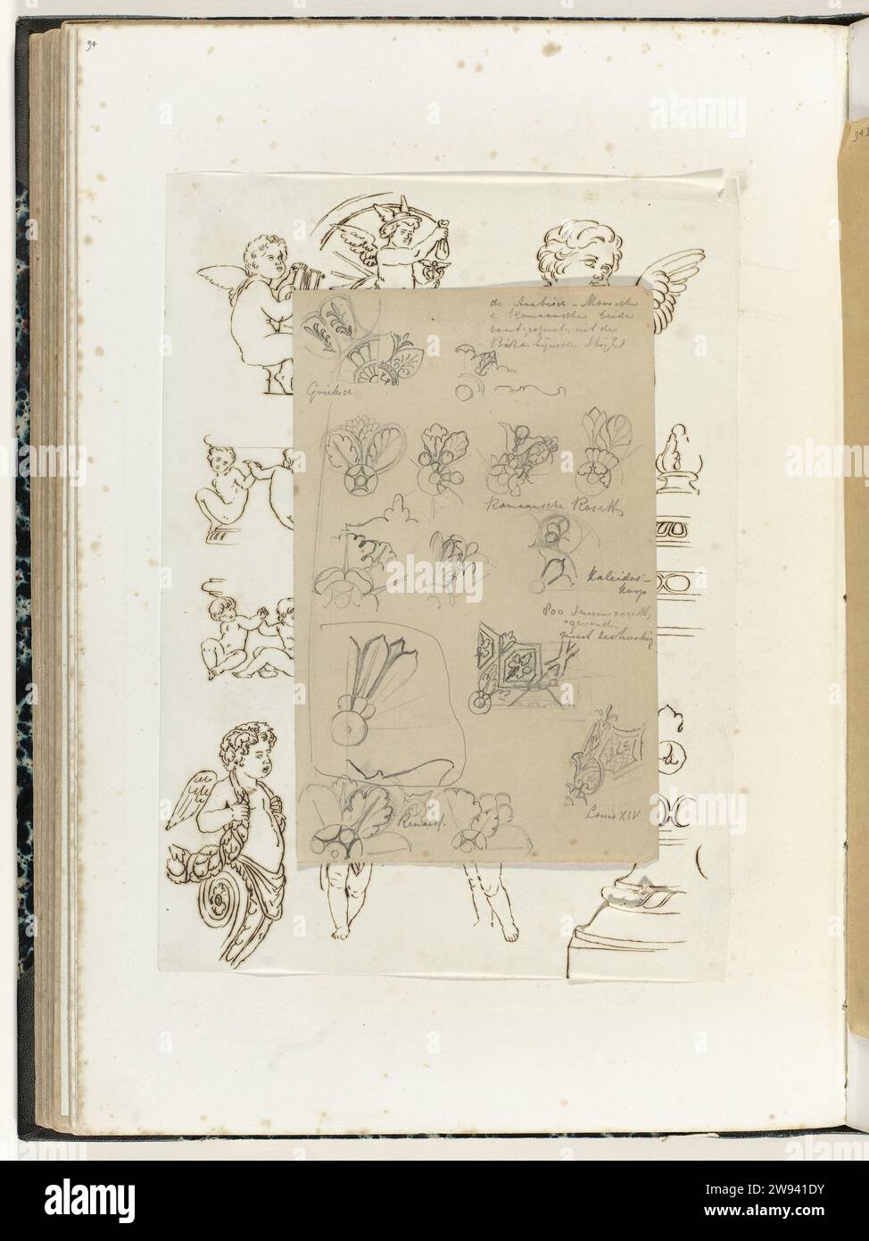 Sketches of rosettes, c. 1866 - c. 1900 drawing Rosettes with written ...