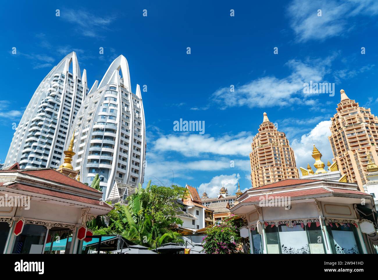 Southeast Asian style architecture in Xishuangbanna, Yunnan, China ...