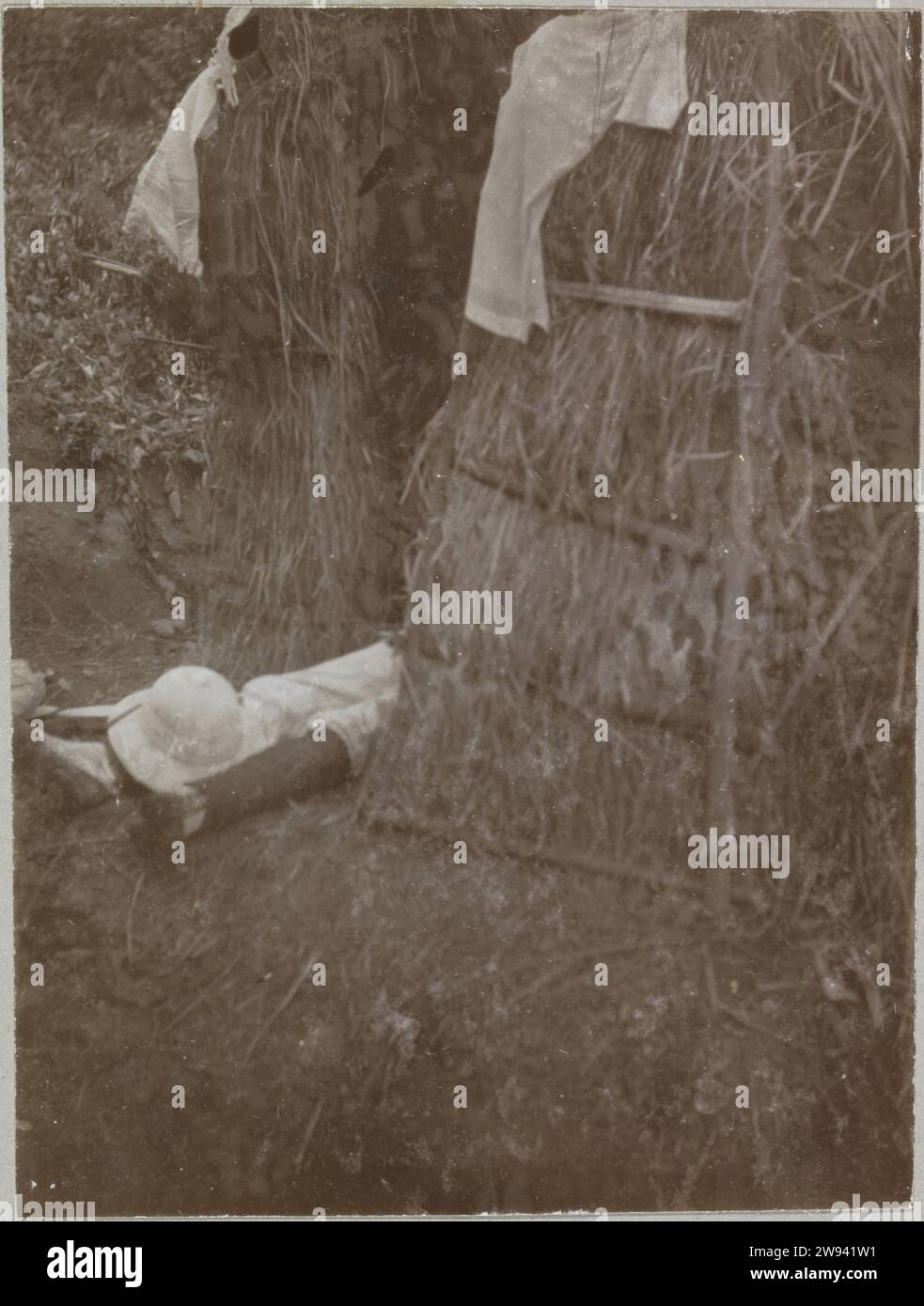 Person lying in Hut (?) On Idjen Plateau, East Java, Dutch East Indies ...
