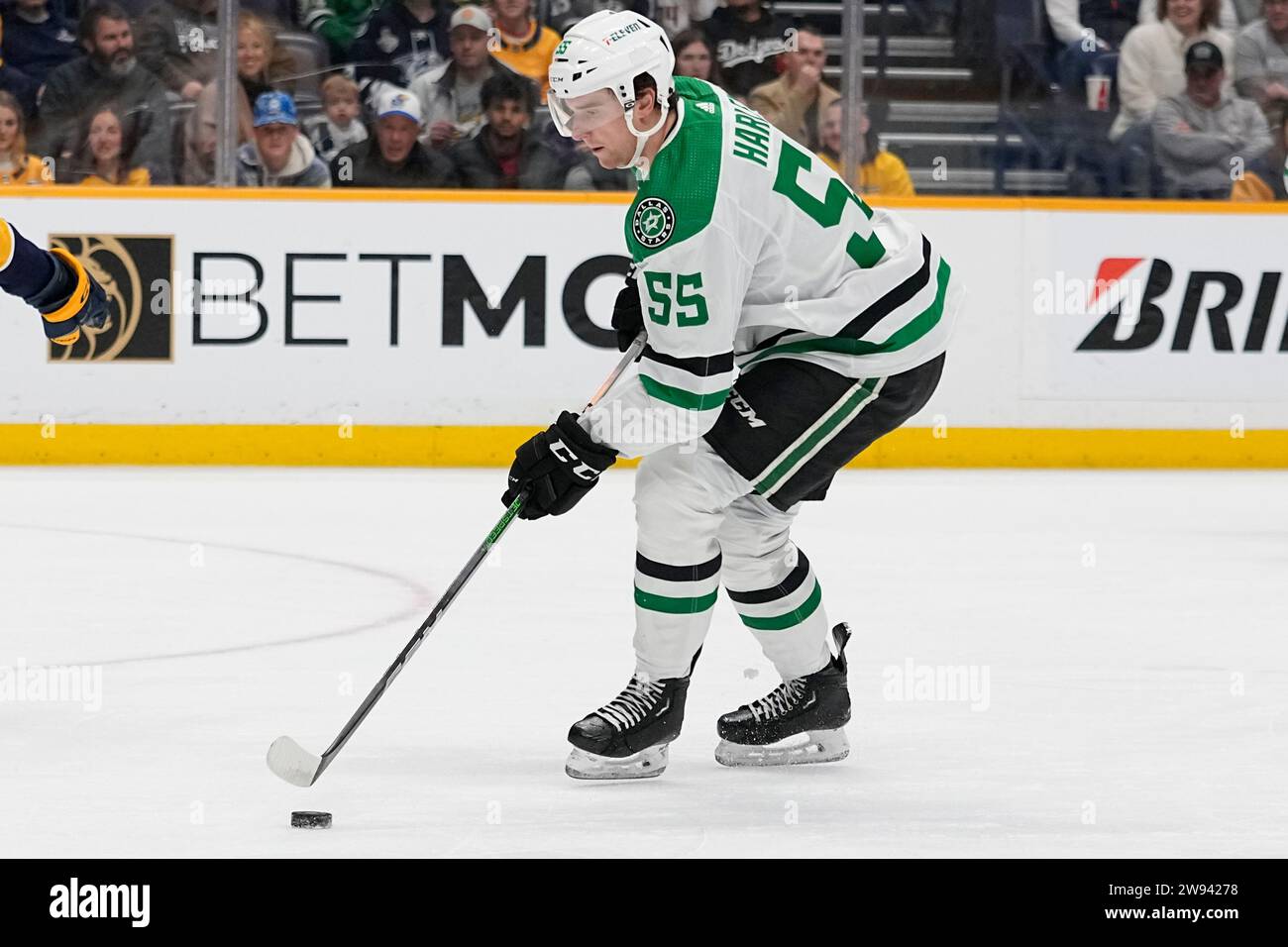 Dallas Stars defenseman Thomas Harley (55) plays during the first ...