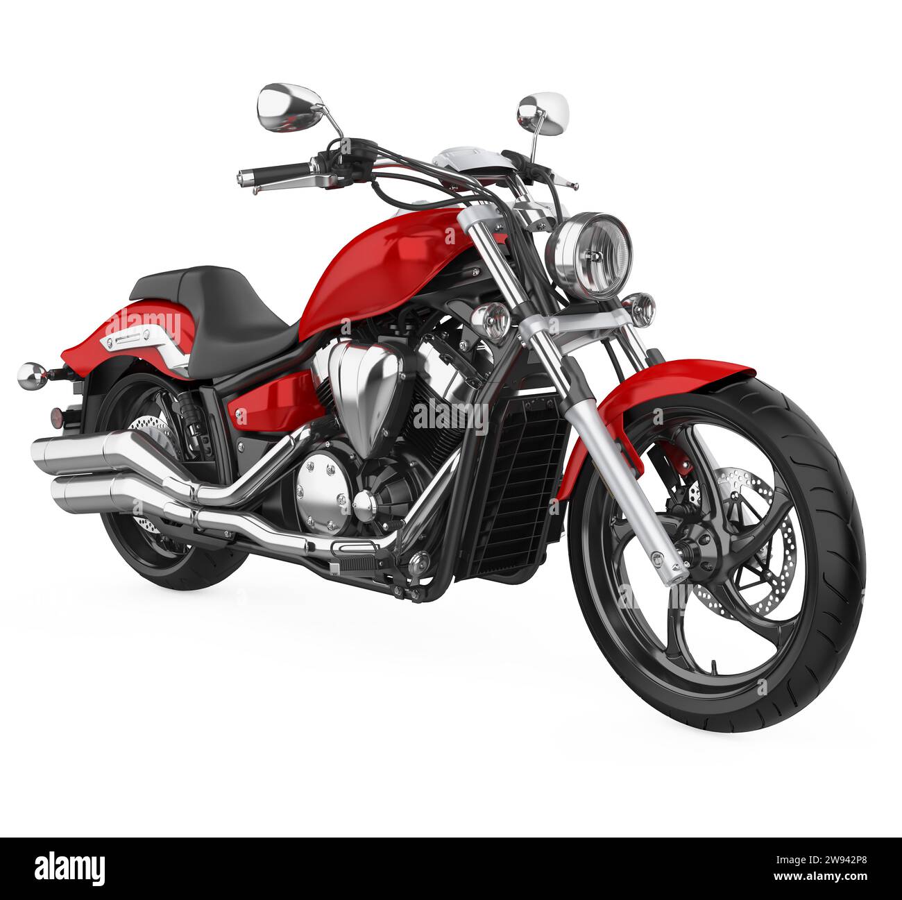 Red Motorcycle isolated on white background Stock Photo - Alamy