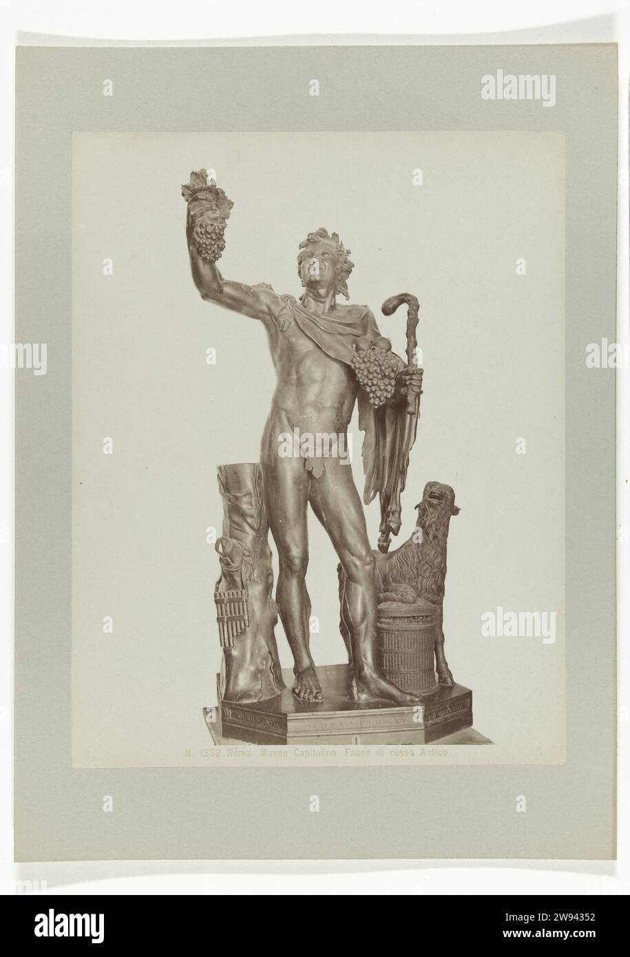Sculpture of red faun, c. 1880 - c. 1904 photograph Faun standing ...