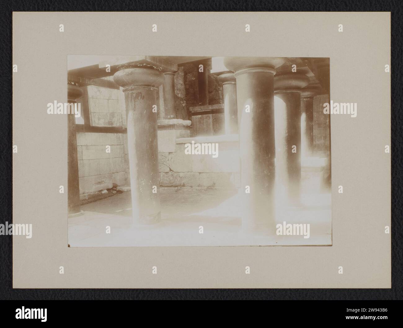 Wooden columns in the Knossos palace, c. 1895 - c. 1915 photograph ...