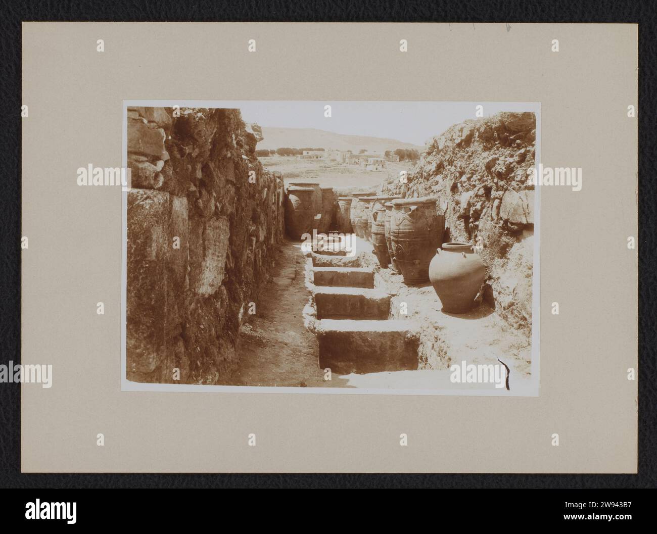 Stock warehouse in the Knossos palace, c. 1895 - c. 1915 photograph ...