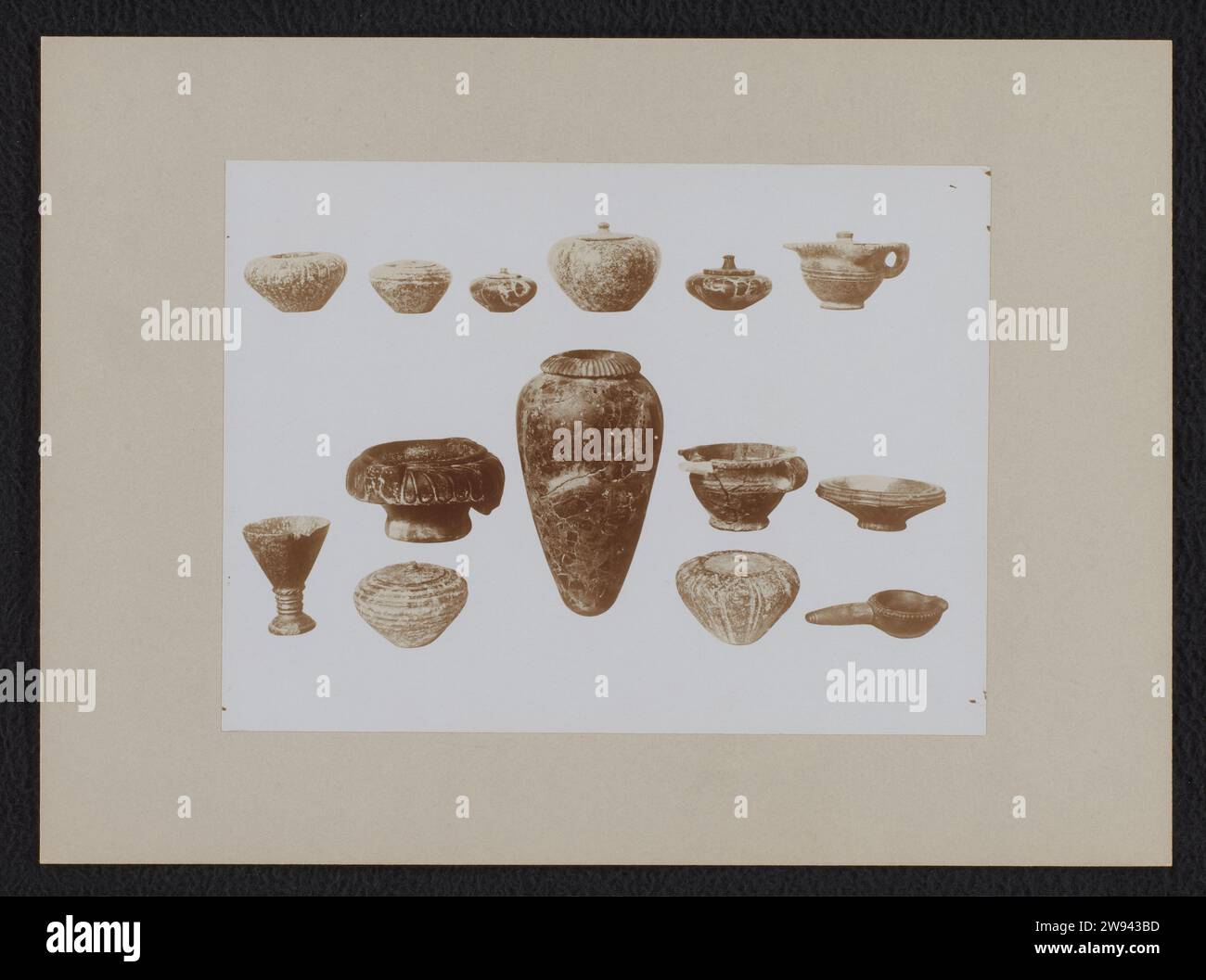 Fourteen stone pots from a museum in Crete, c. 1895 - c. 1915 ...