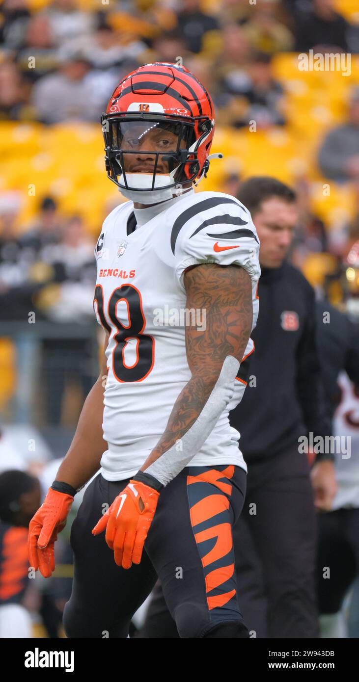Pittsburgh, PA, USA. 23rd Dec, 2023. Joe Mixon #28 during the ...