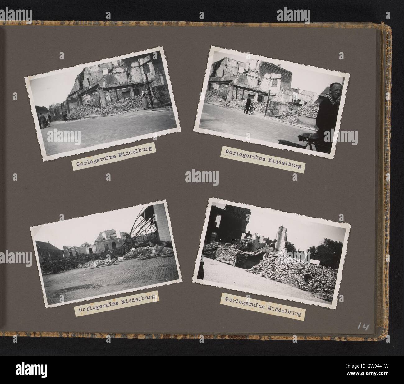 War damage in Middelburg, 1940 photograph Album magazine with four ...