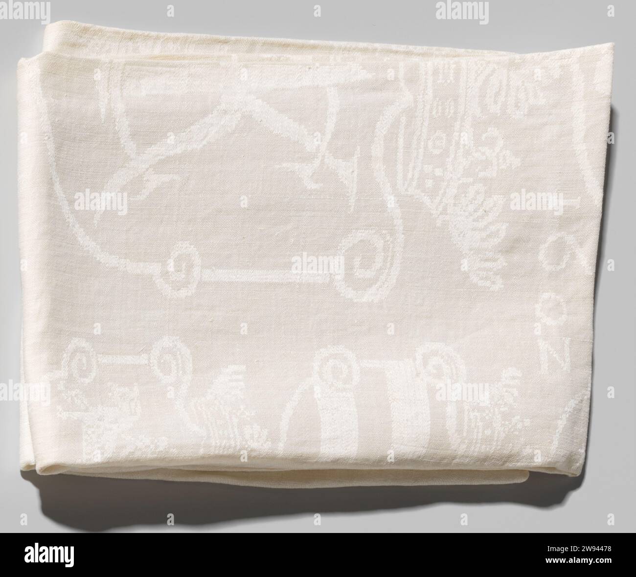 Napkin with the weapons of Christiaan van Denmark and Anna Katharina ...